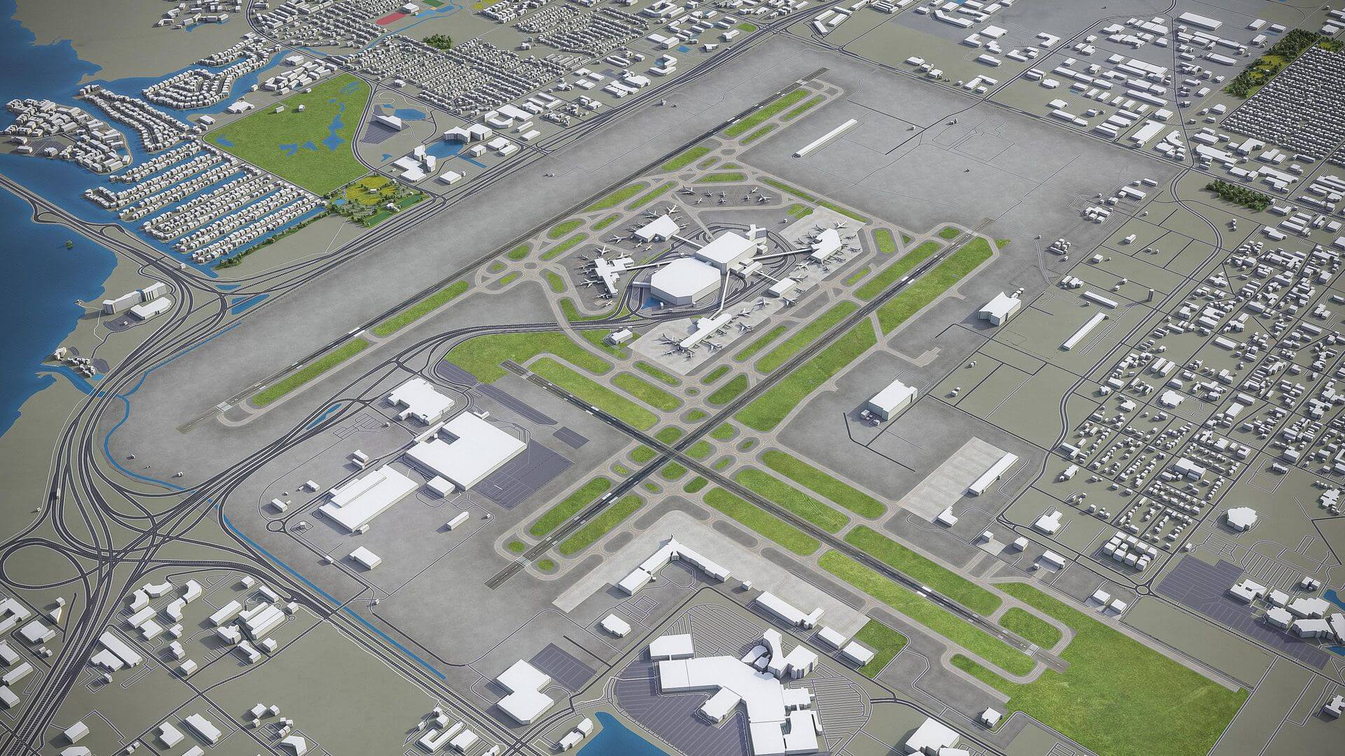 Tampa Airport - TPA 3D Model by 3dcitymodels