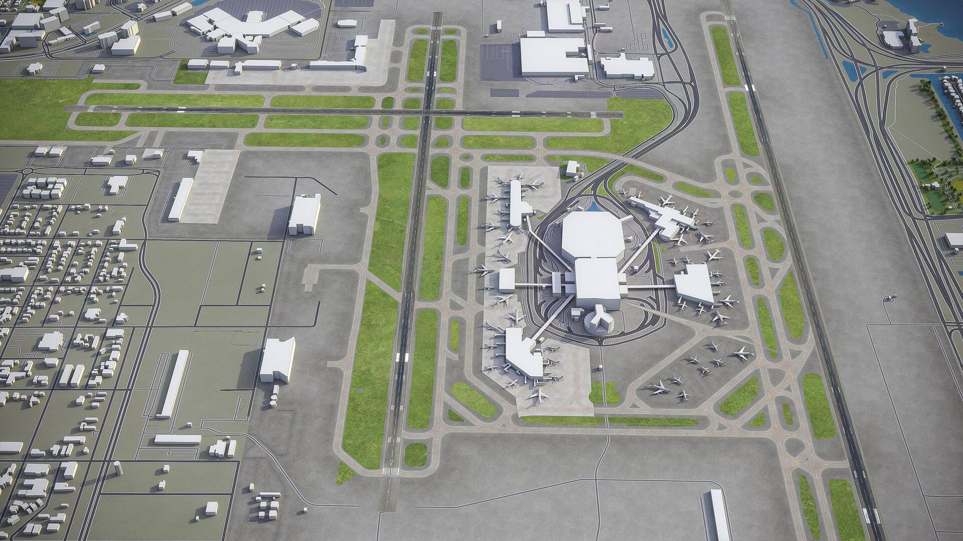 Tampa Airport - TPA 3D Model by 3dcitymodels