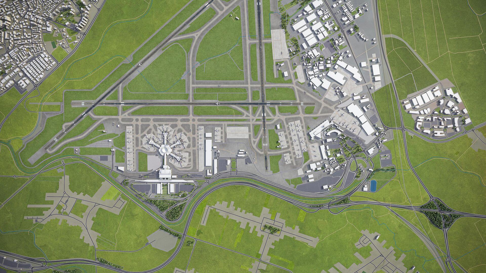 Tel Aviv Ben Gurion Airport - TLV 3D Model by 3dcitymodels