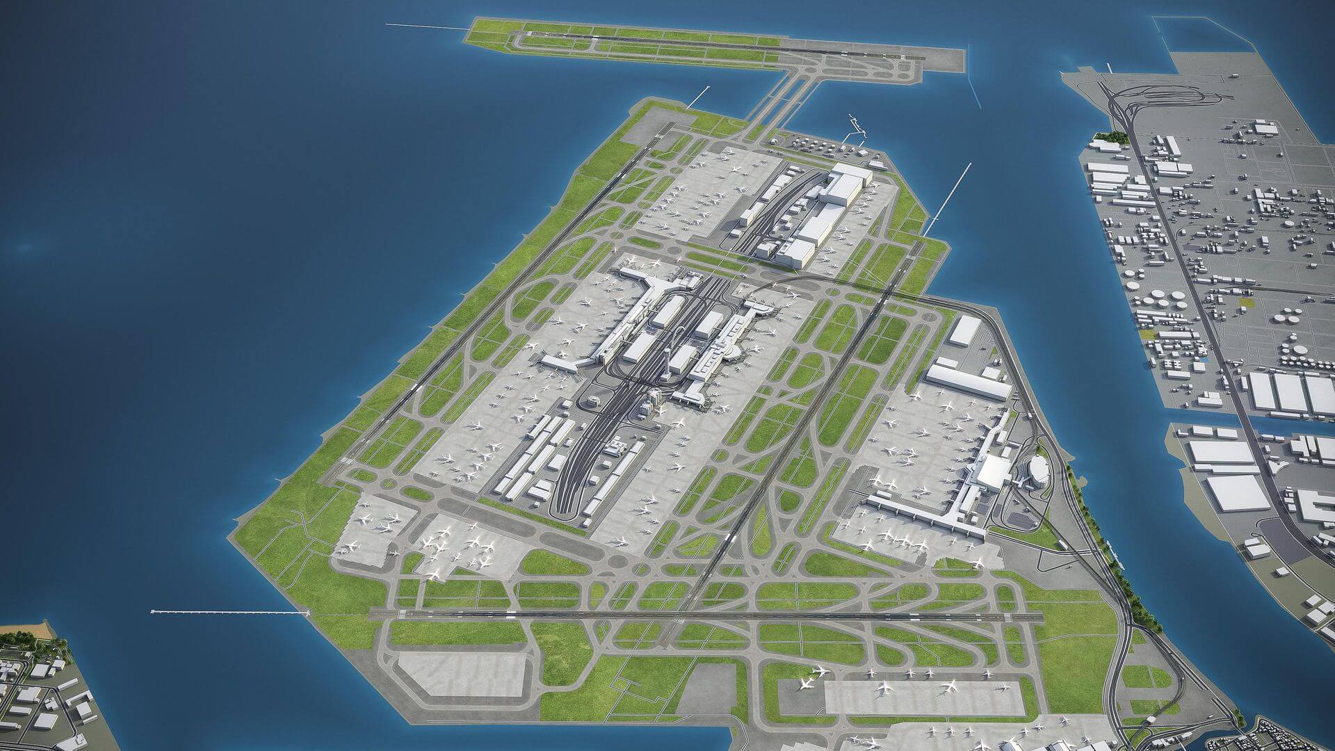 Tokyo Haneda Airport - HND 3D Model by 3dcitymodels