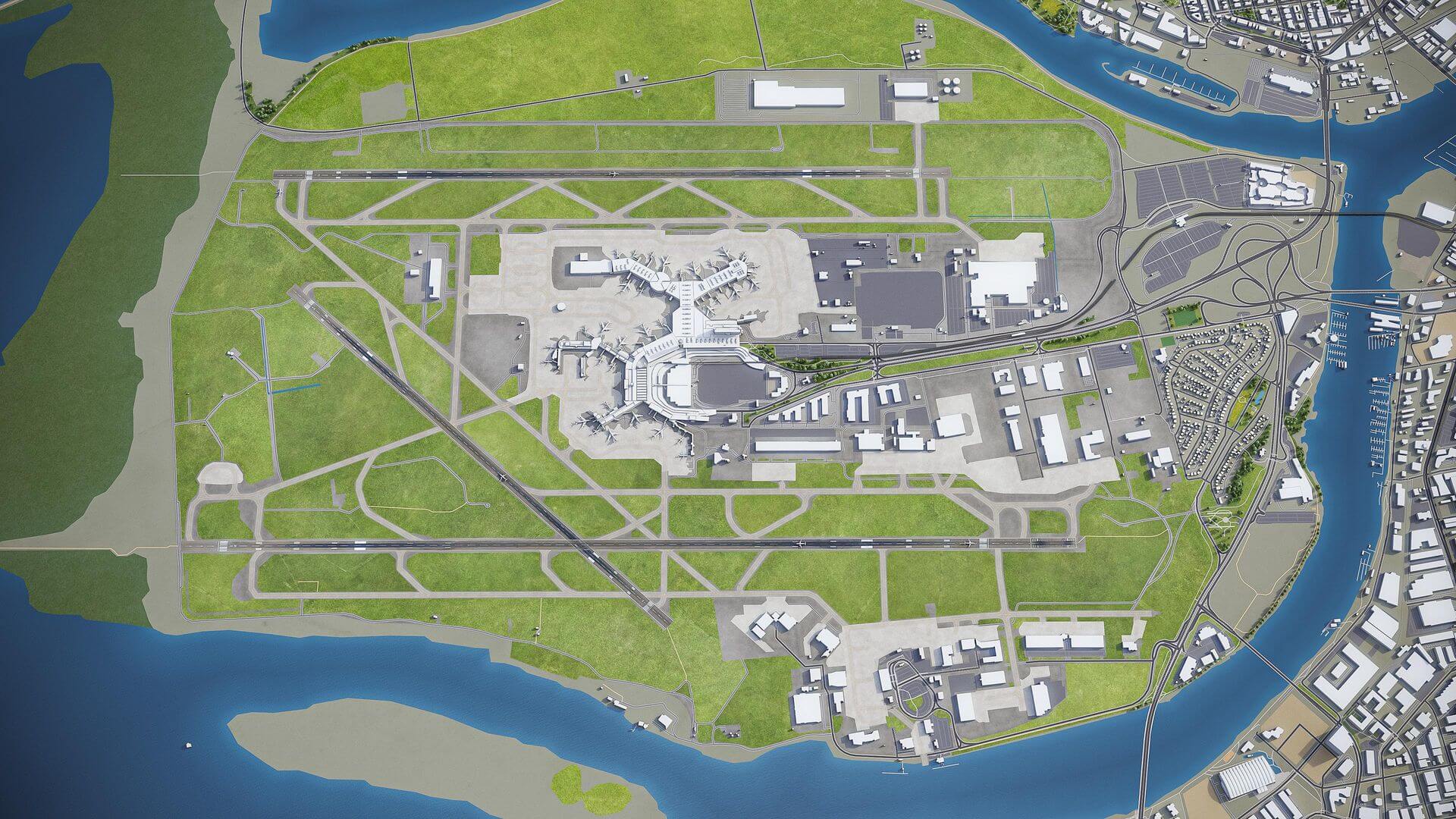 Vancouver Airport - YVR 3D Model by 3dcitymodels