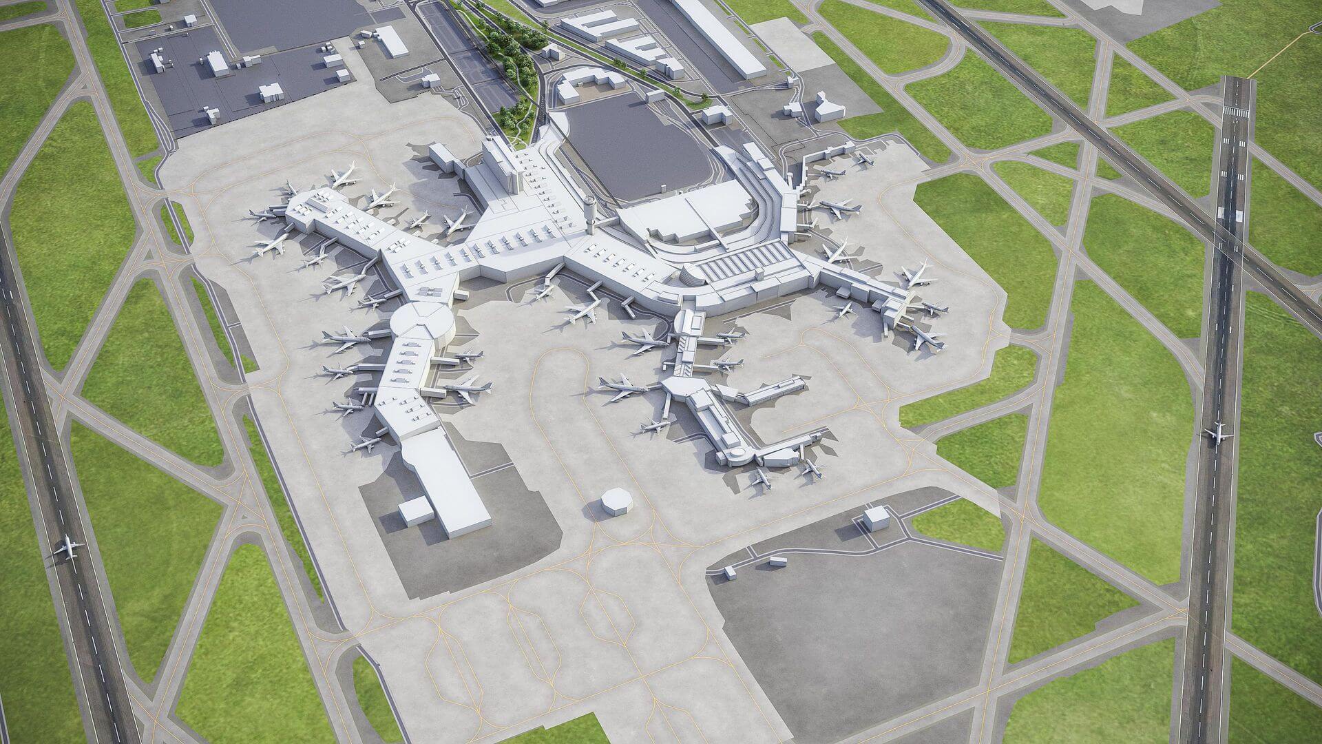 Vancouver Airport - YVR 3D Model by 3dcitymodels