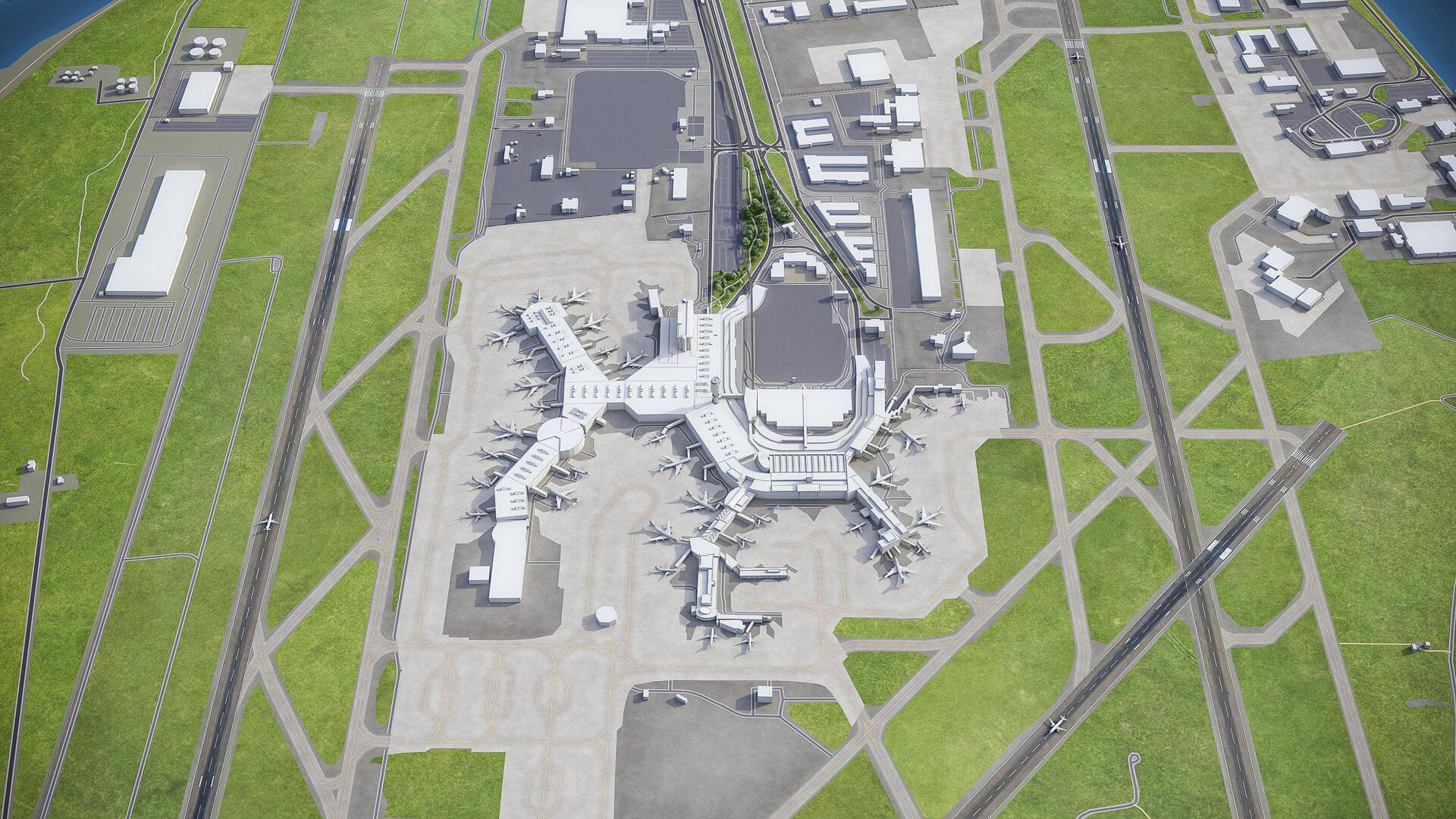 Vancouver Airport - YVR 3D Model by 3dcitymodels
