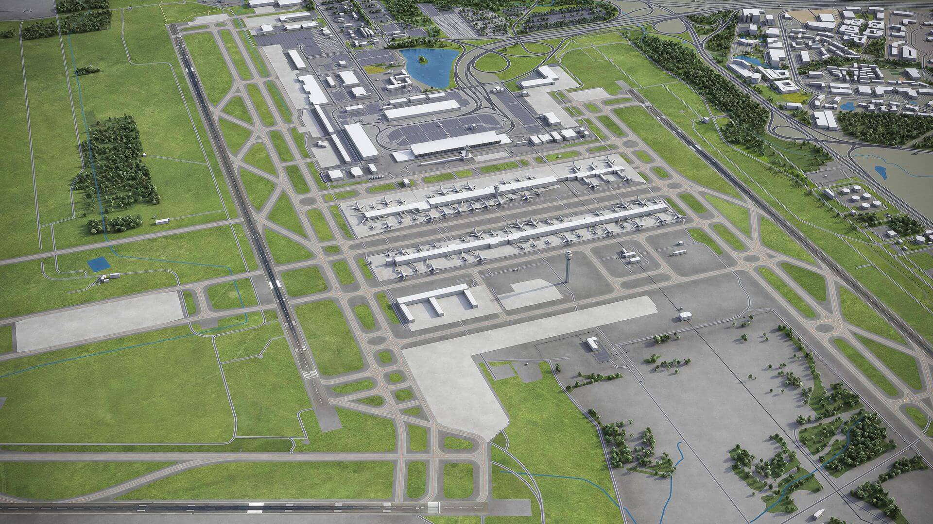 Washington Dulles International Airport - IAD 3D Model by 3dcitymodels