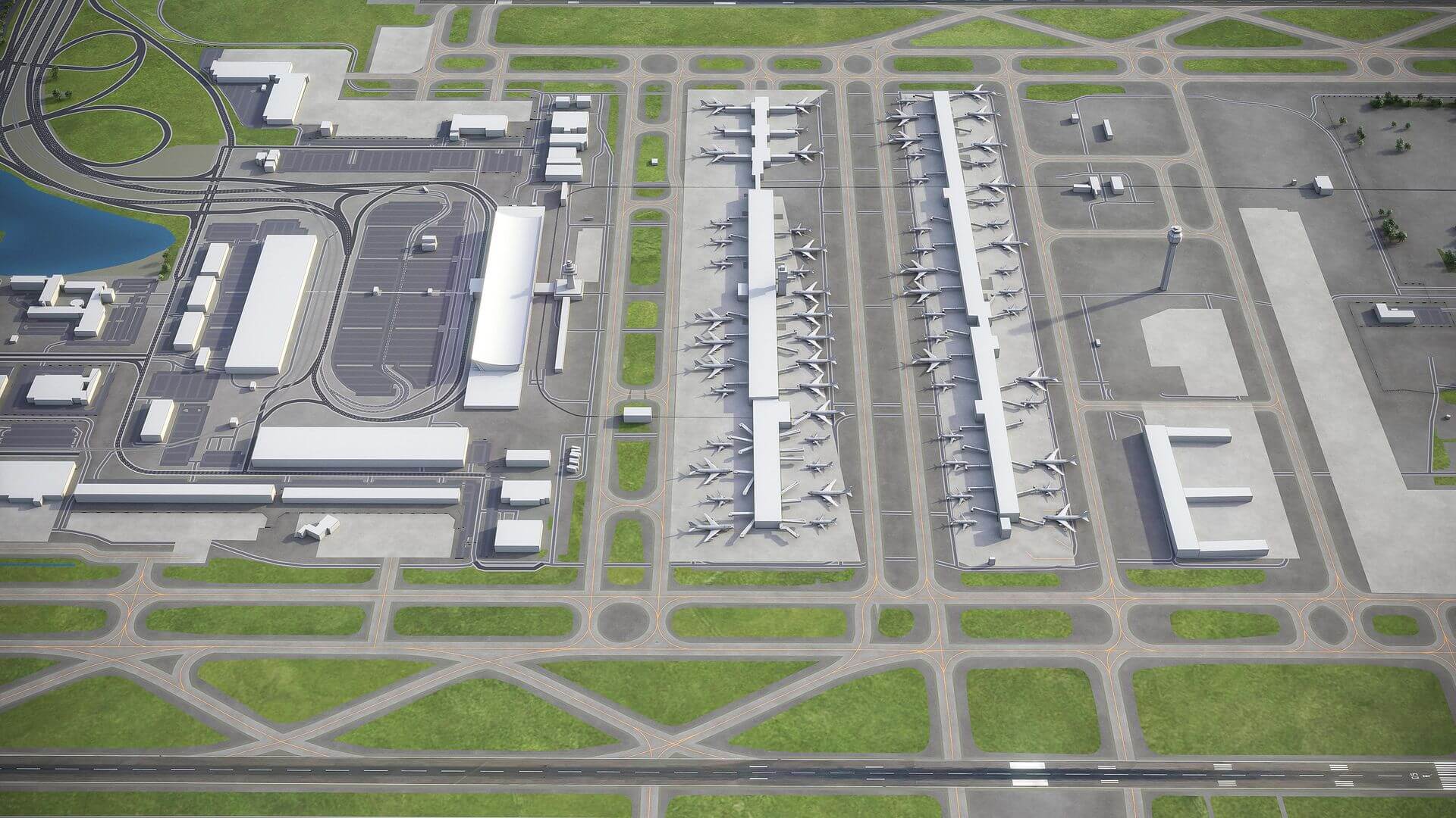 Washington Dulles International Airport - IAD 3D Model by 3dcitymodels