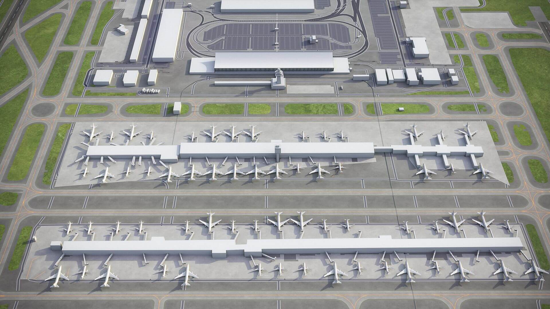 Washington Dulles International Airport - IAD 3D Model by 3dcitymodels