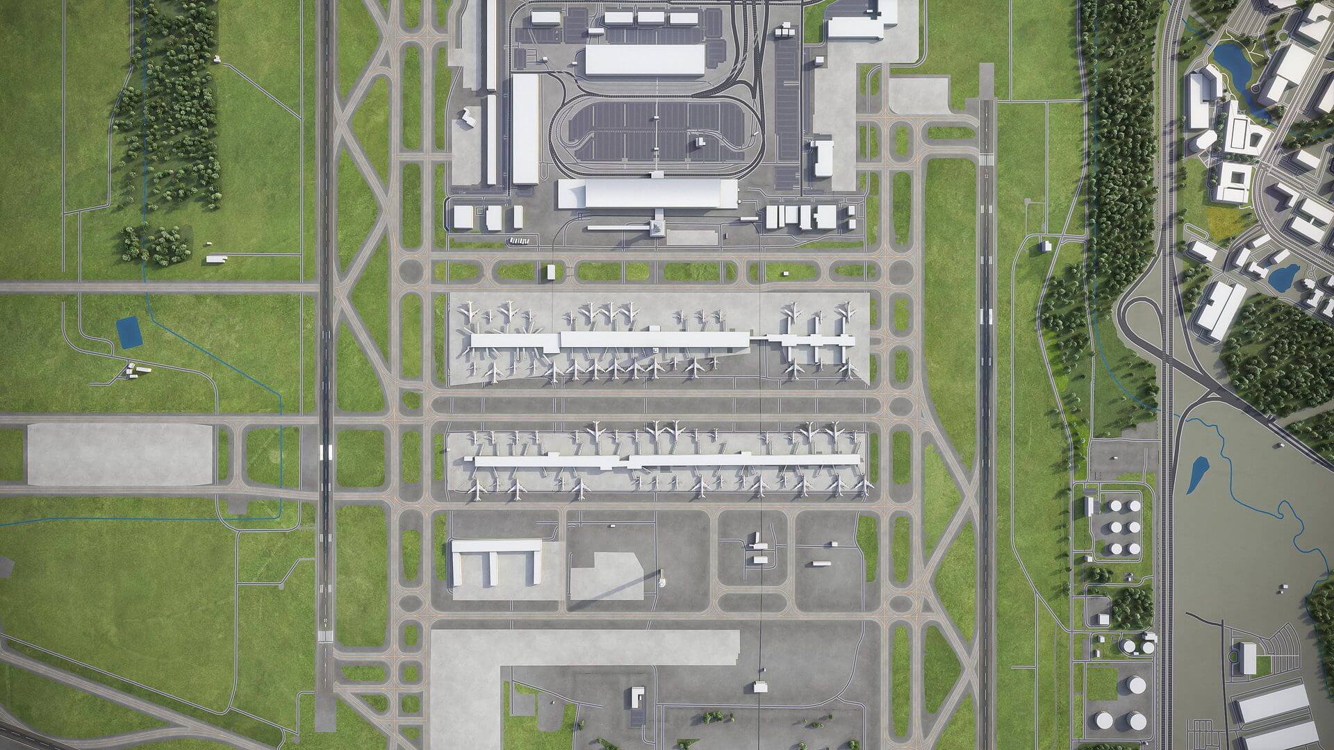 Washington Dulles International Airport - IAD 3D Model by 3dcitymodels