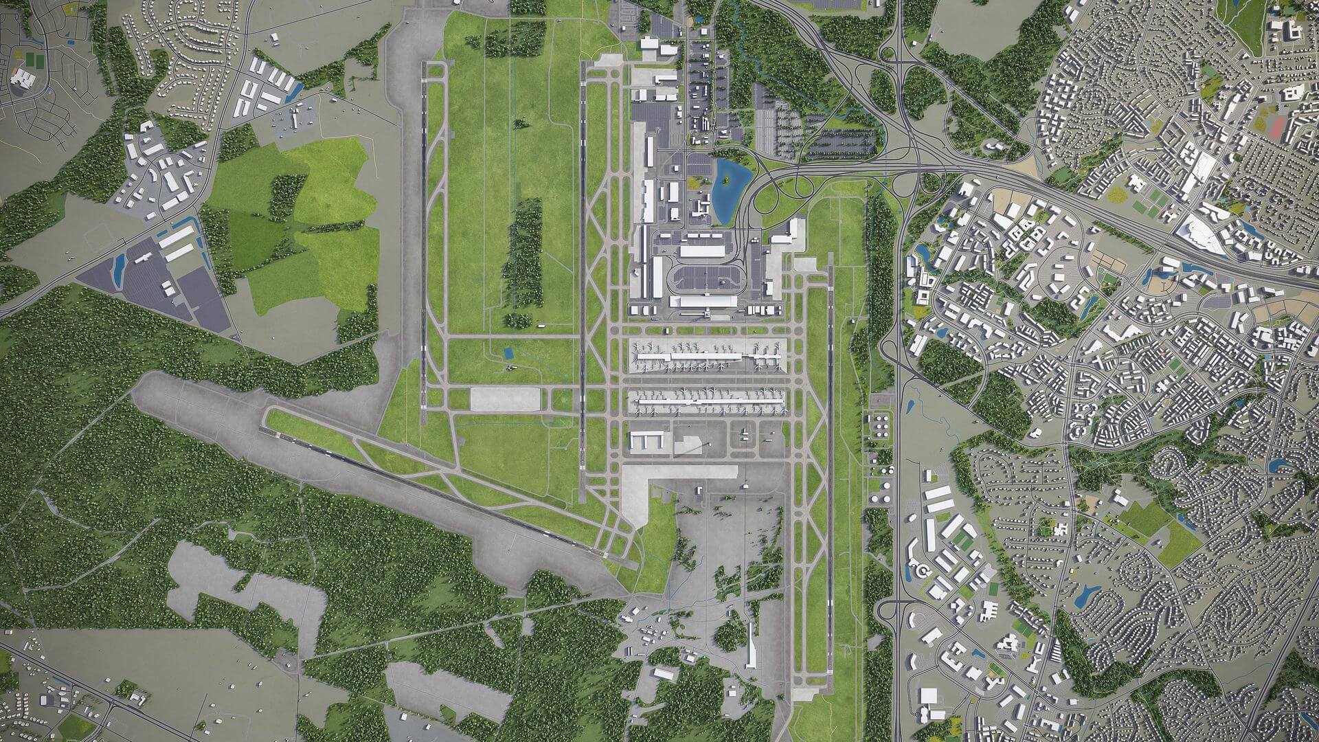 Washington Dulles International Airport - IAD 3D Model by 3dcitymodels