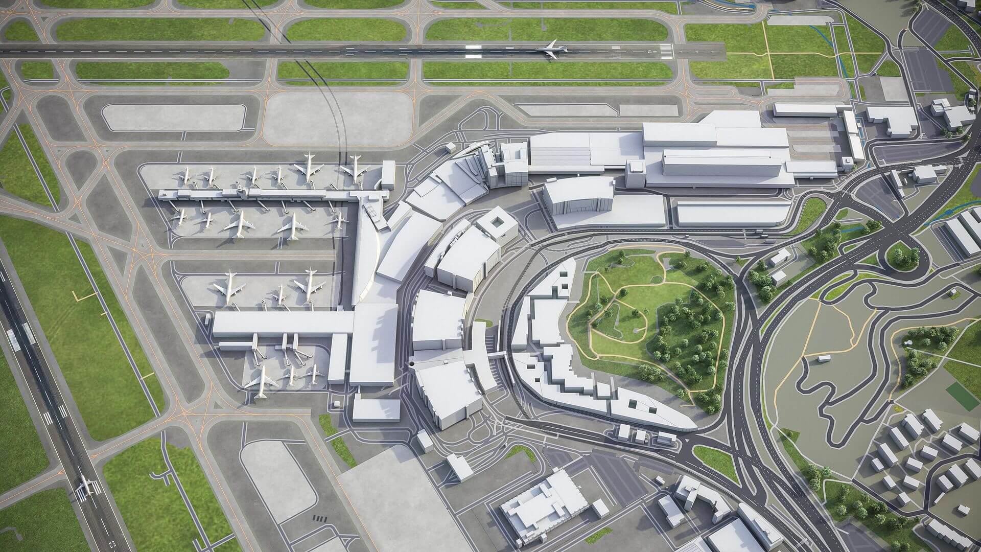 Zurich Airport - ZRH 3D Model by 3dcitymodels