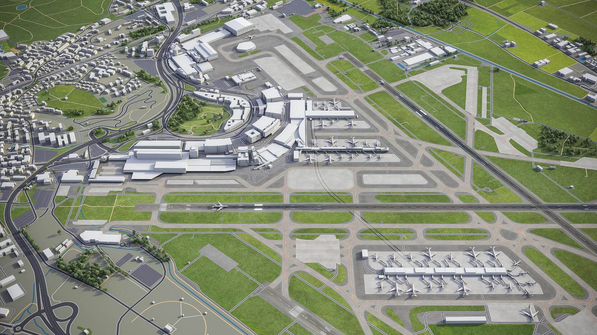 Zurich Airport - ZRH 3D Model by 3dcitymodels