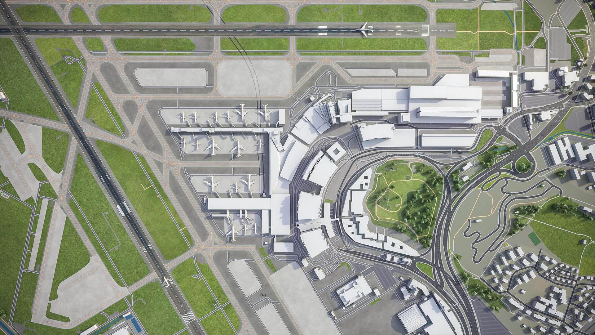 Zurich Airport - ZRH 3D Model by 3dcitymodels
