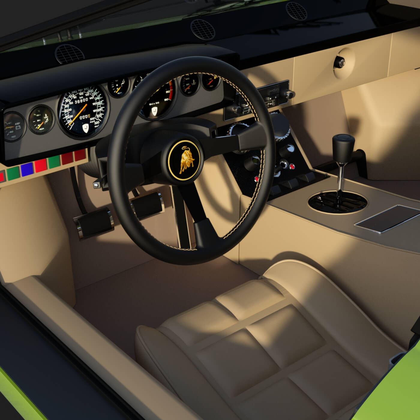 LAMBORGHINI COUNTACH PERISCOPO 1974 3D Render by 3DClassics