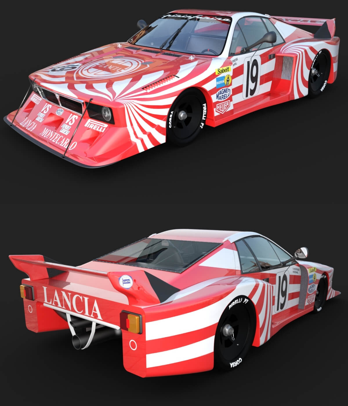 LANCIA MONTE CARLO TURBO 3D Render, Digital Art by 3DClassics