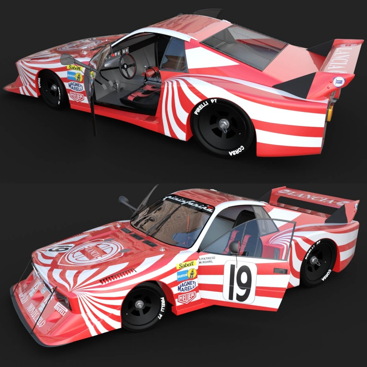 LANCIA MONTE CARLO TURBO 3D Render, Digital Art by 3DClassics