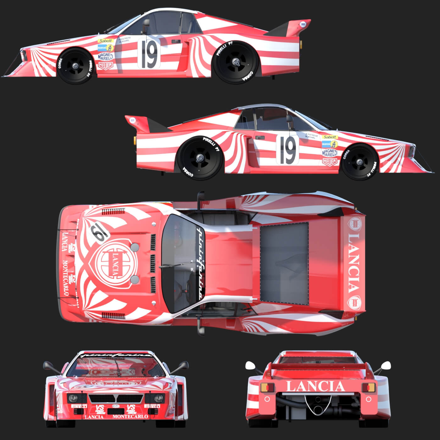 LANCIA MONTE CARLO TURBO 3D Render, Digital Art by 3DClassics