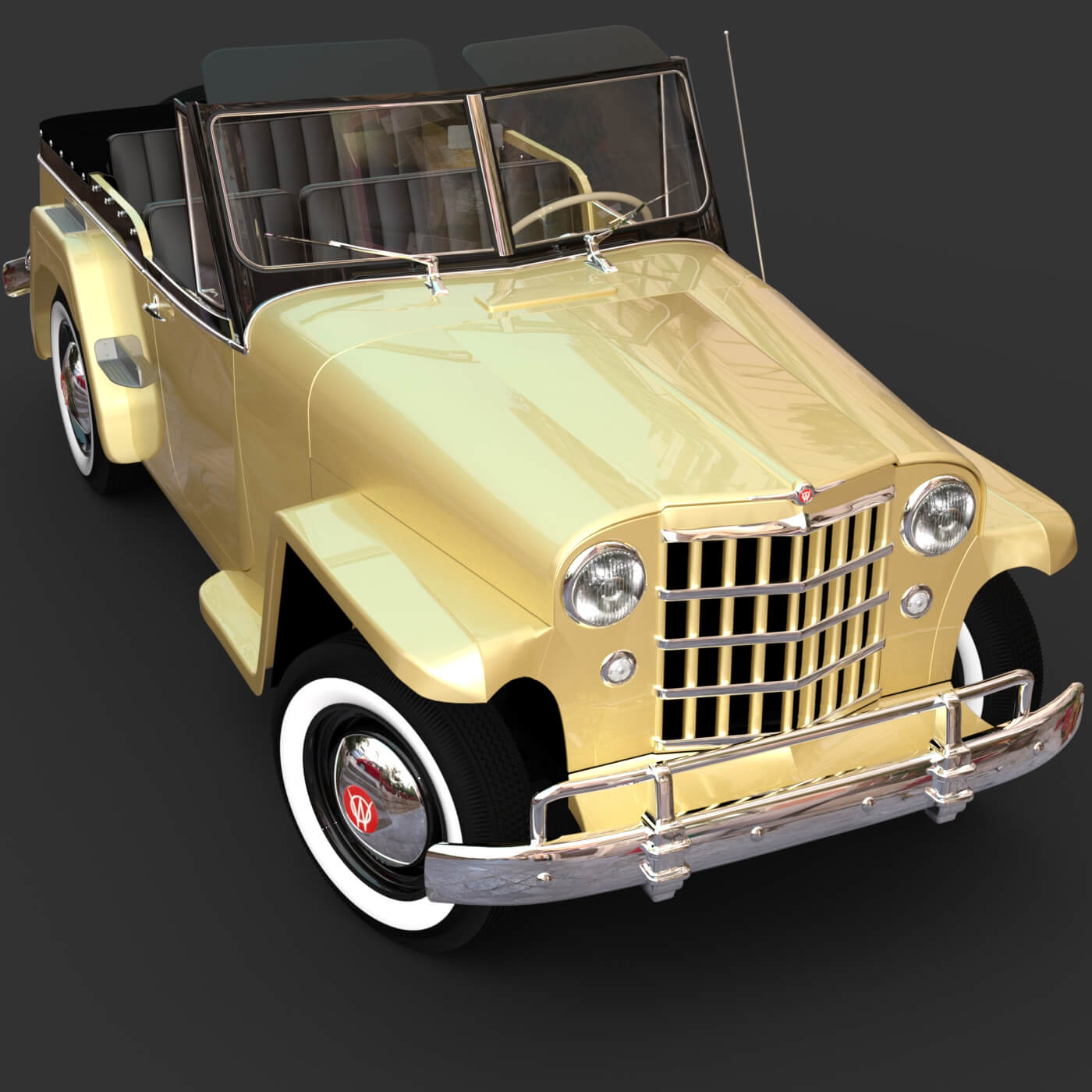 Willys Overland Jeepster 1950 3D Render | RenderHub Gallery