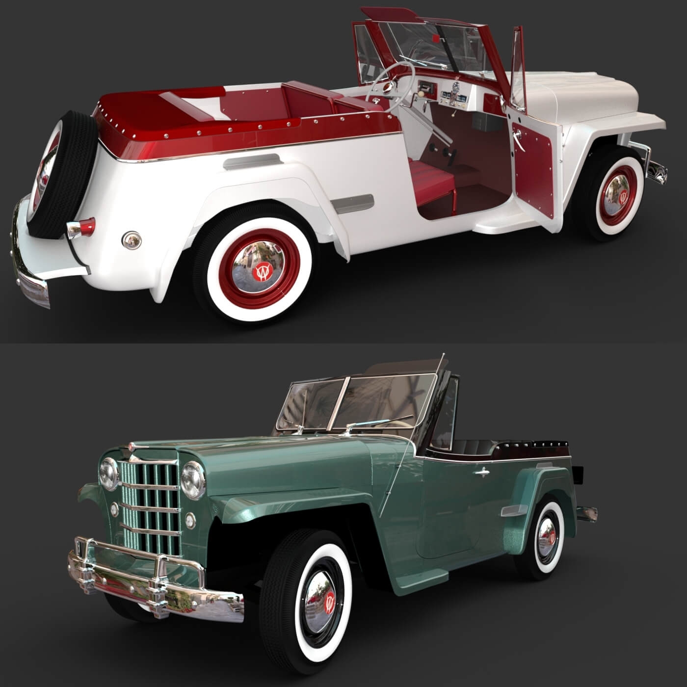 Willys Overland Jeepster 1950 3D Render | RenderHub Gallery