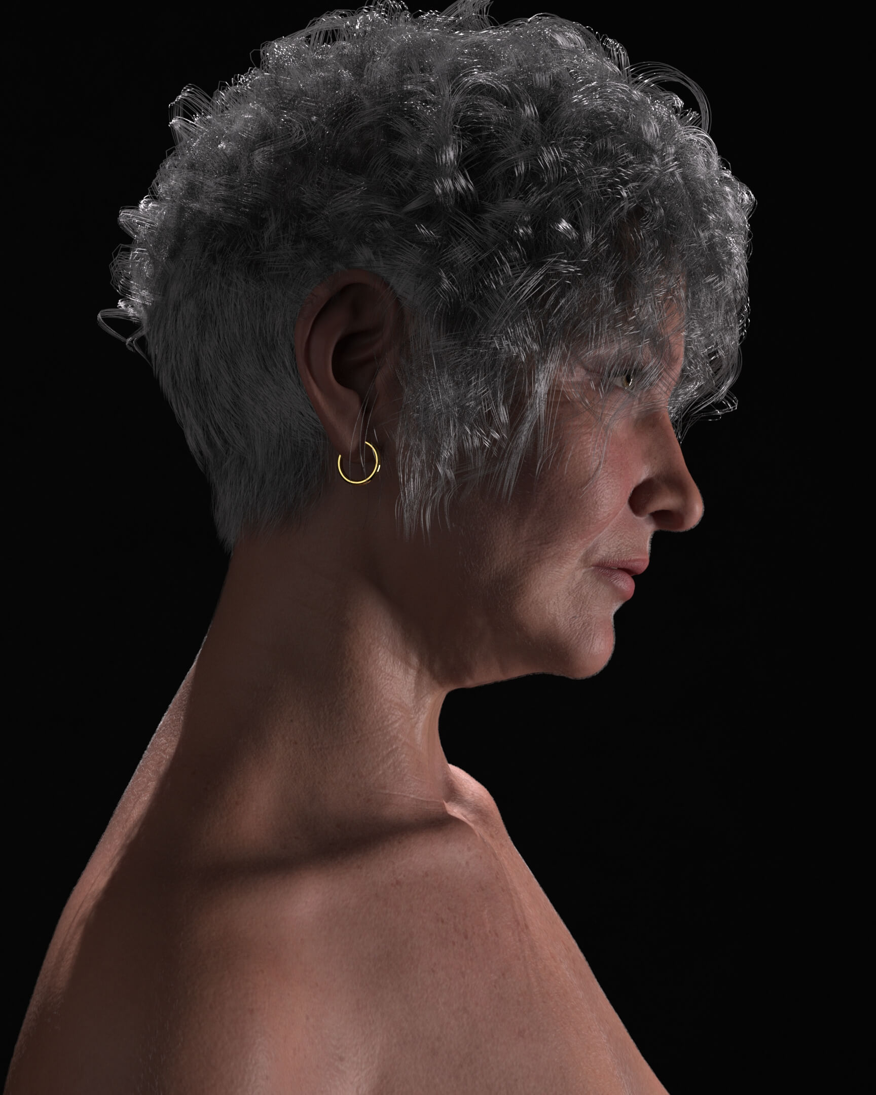 An Older Lady 3D Render, Digital Art by 3ddased