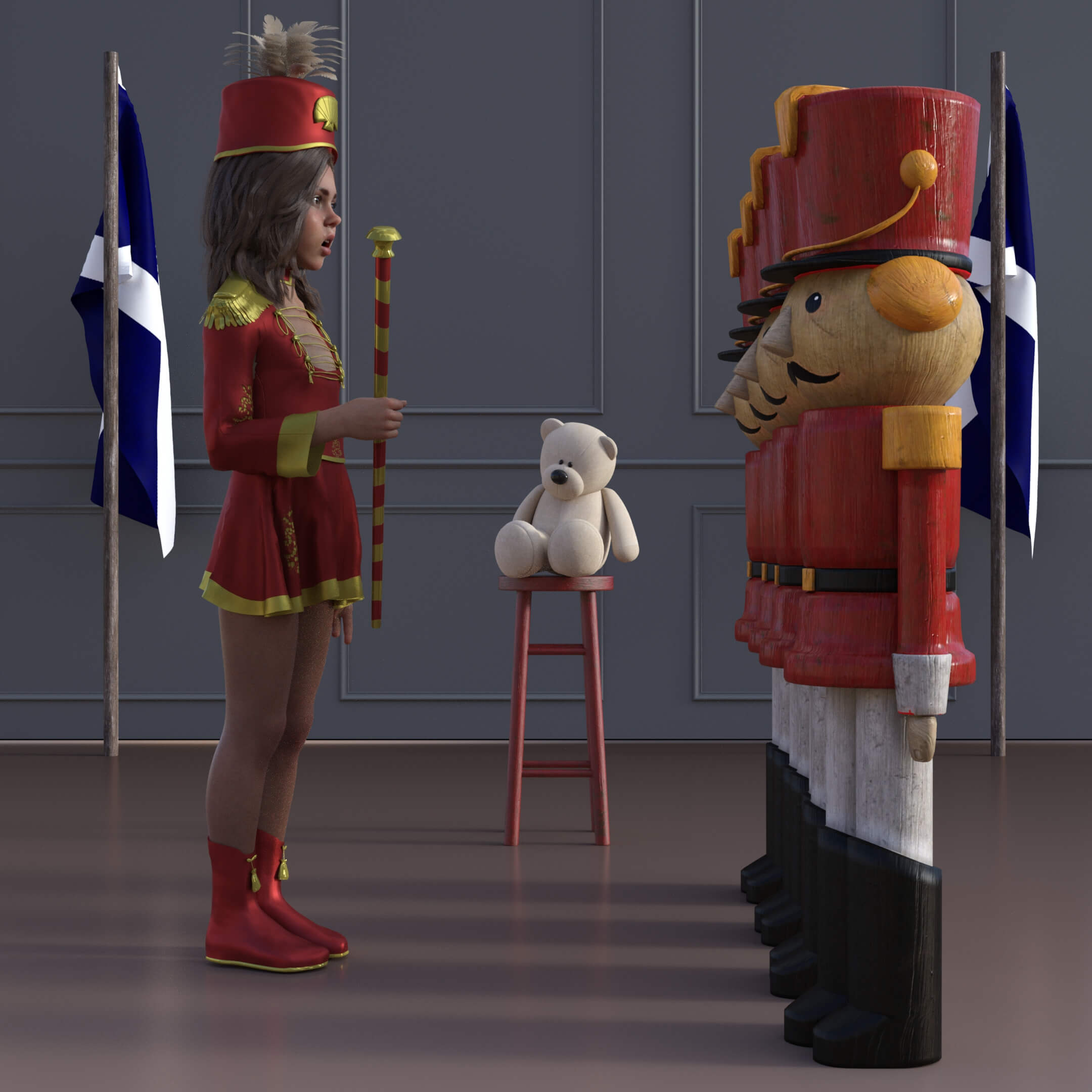 Maisy on Parade 3D Render, Digital Art by 3ddased