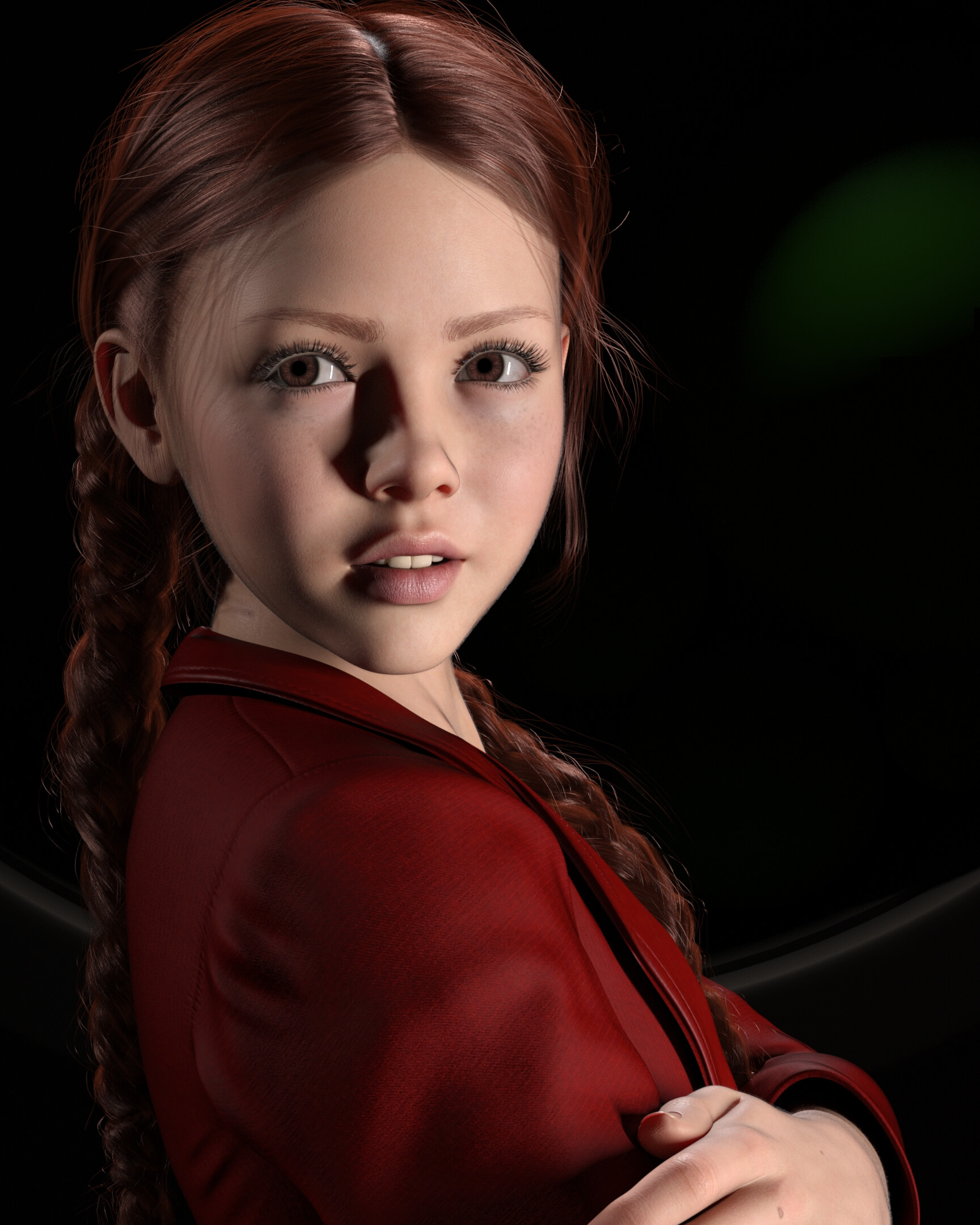 Portrait of a Blended Girl 3D Render, Digital Art by 3ddased