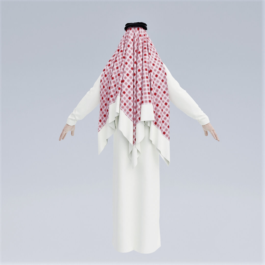 Arabian Traditional Costume for Men - 3D Model by 3deelee