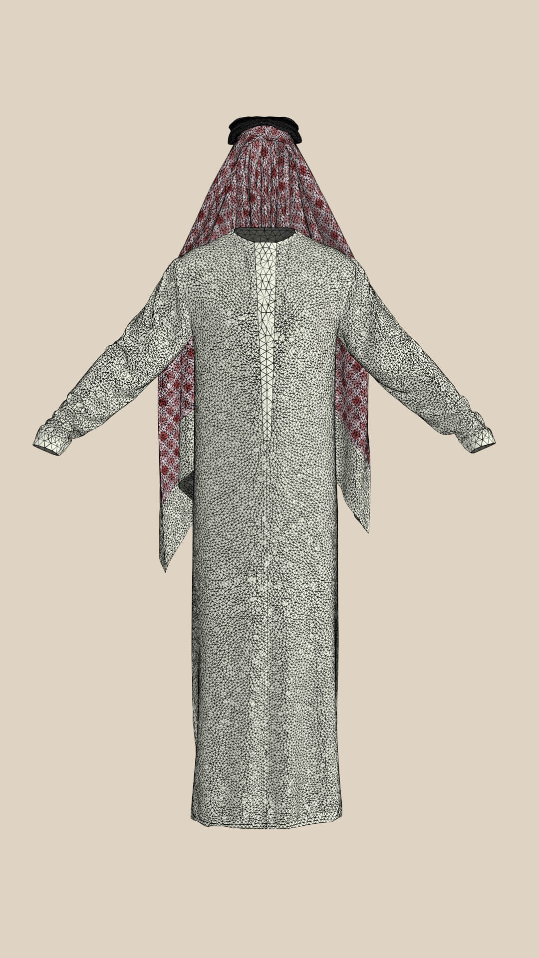 Arabian Traditional Costume for Men - 3D Model by 3deelee