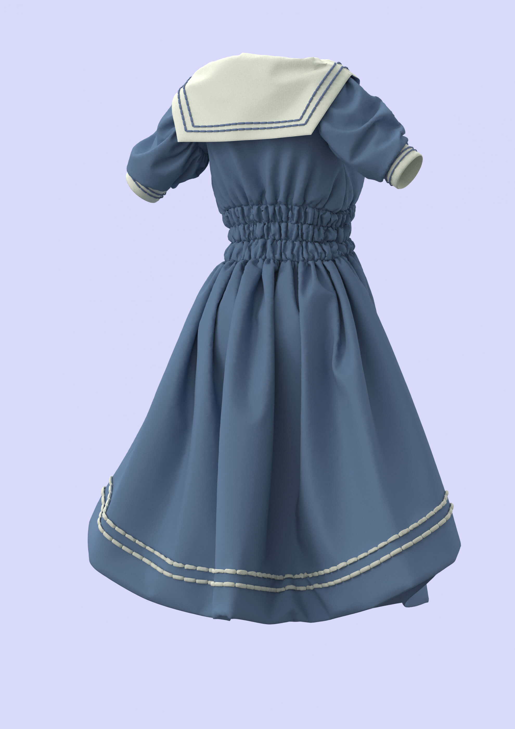 Dress Lolita High Poly 3D Model by 3deelee