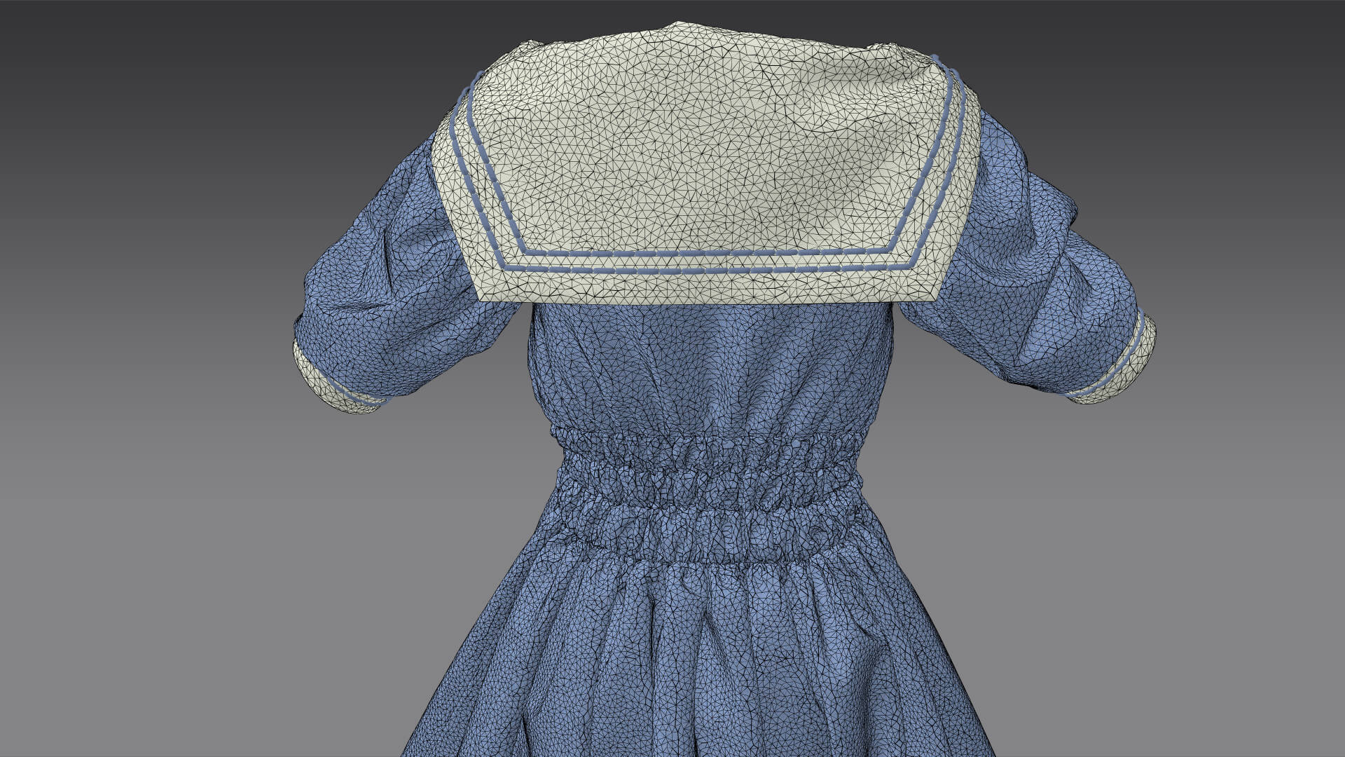 Dress Lolita High Poly 3D Model by 3deelee