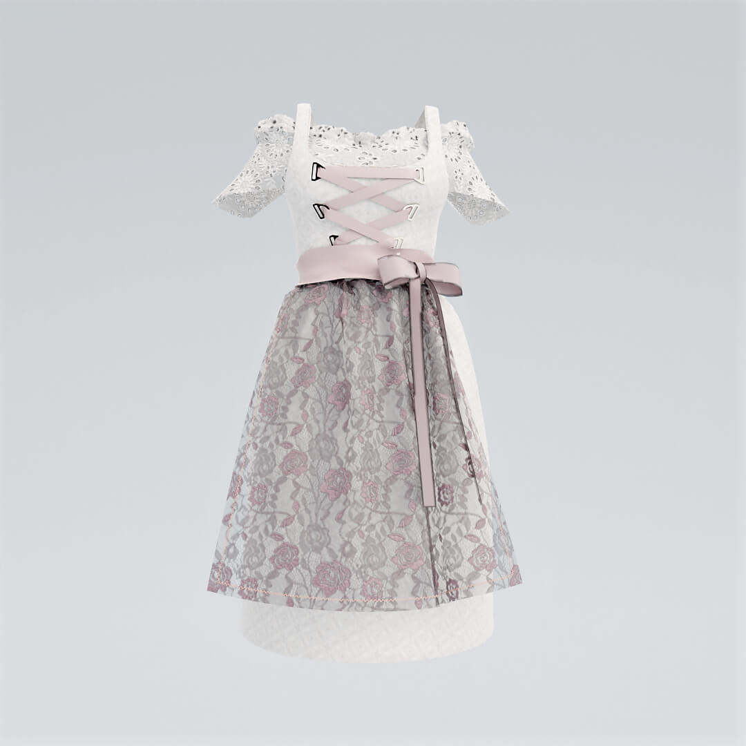 German Traditional Dress Dirndl 3D Model by 3deelee