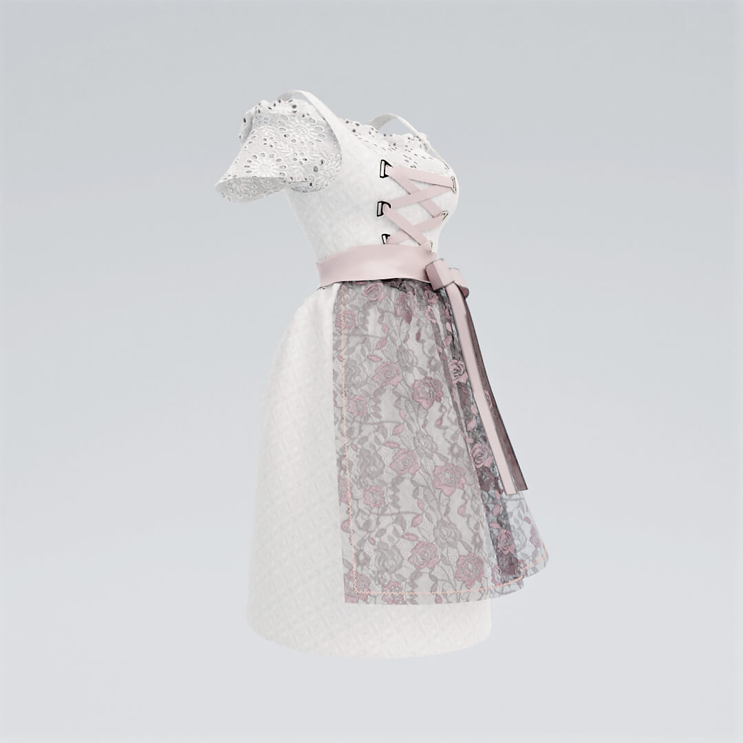 German Traditional Dress Dirndl 3D Model by 3deelee