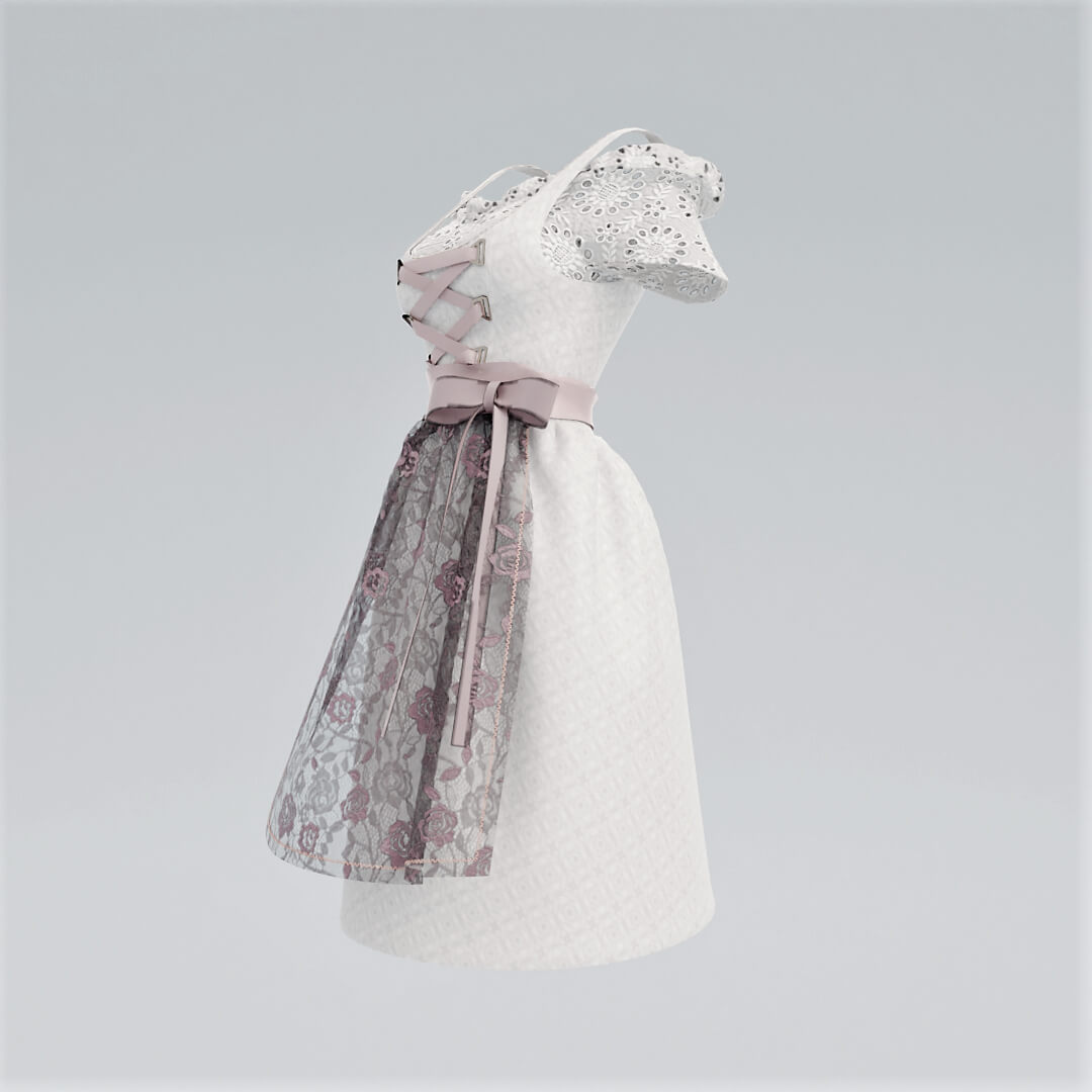 German Traditional Dress Dirndl 3D Model by 3deelee
