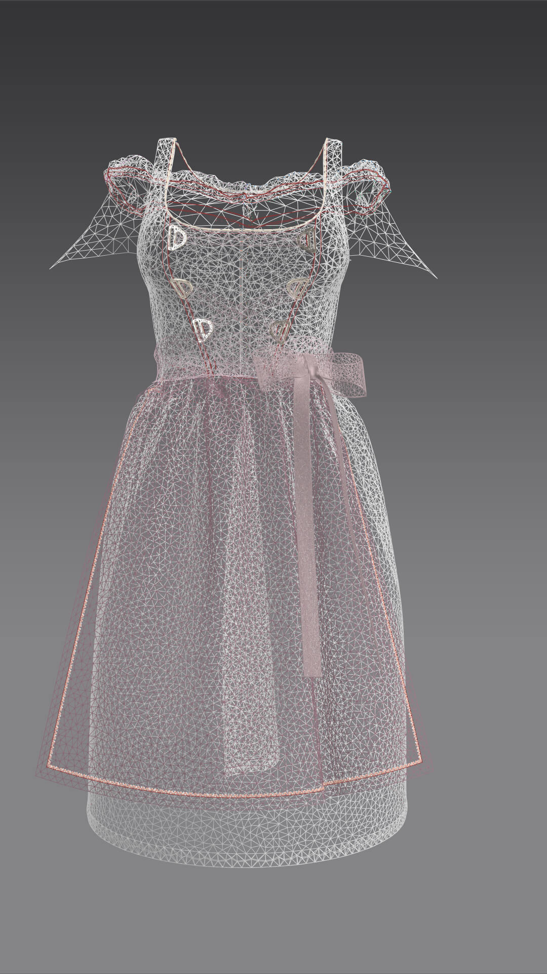 German Traditional Dress Dirndl 3D Model by 3deelee