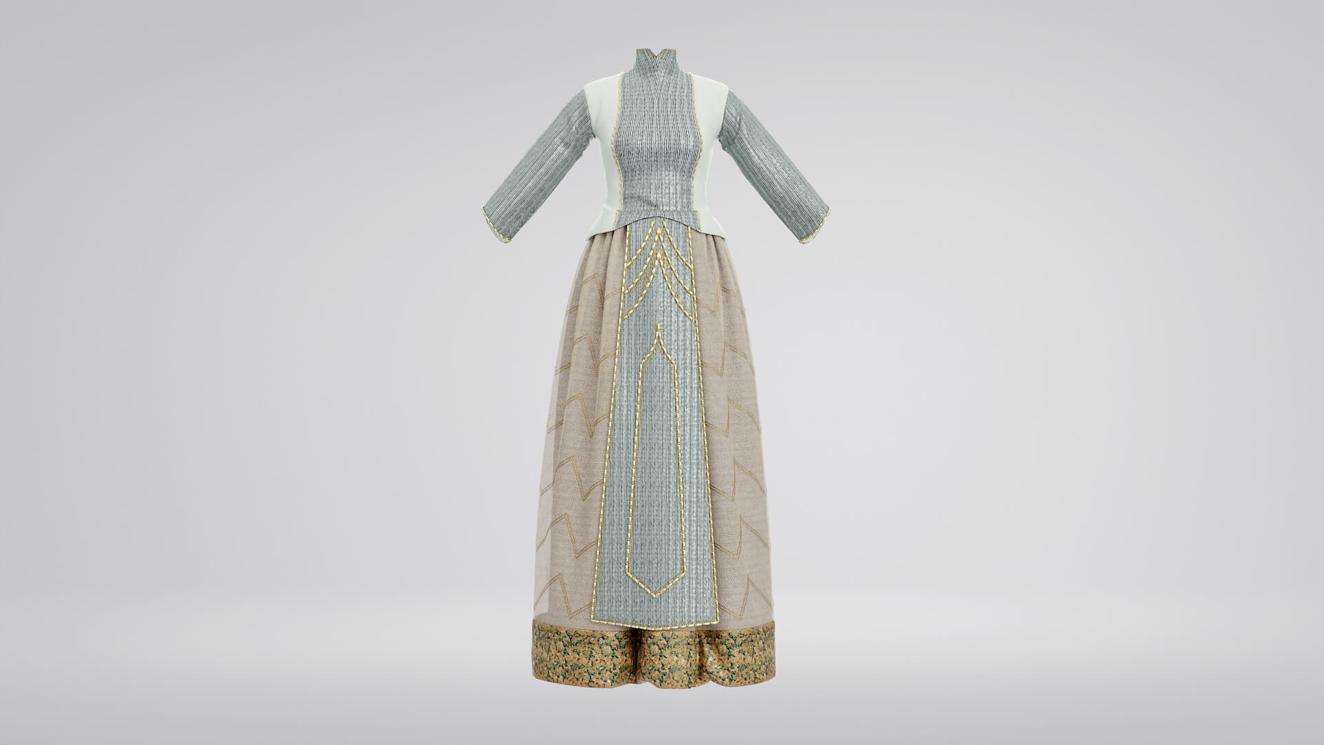 Hanfu-Cheongsam High-Poly 3D Model by 3deelee