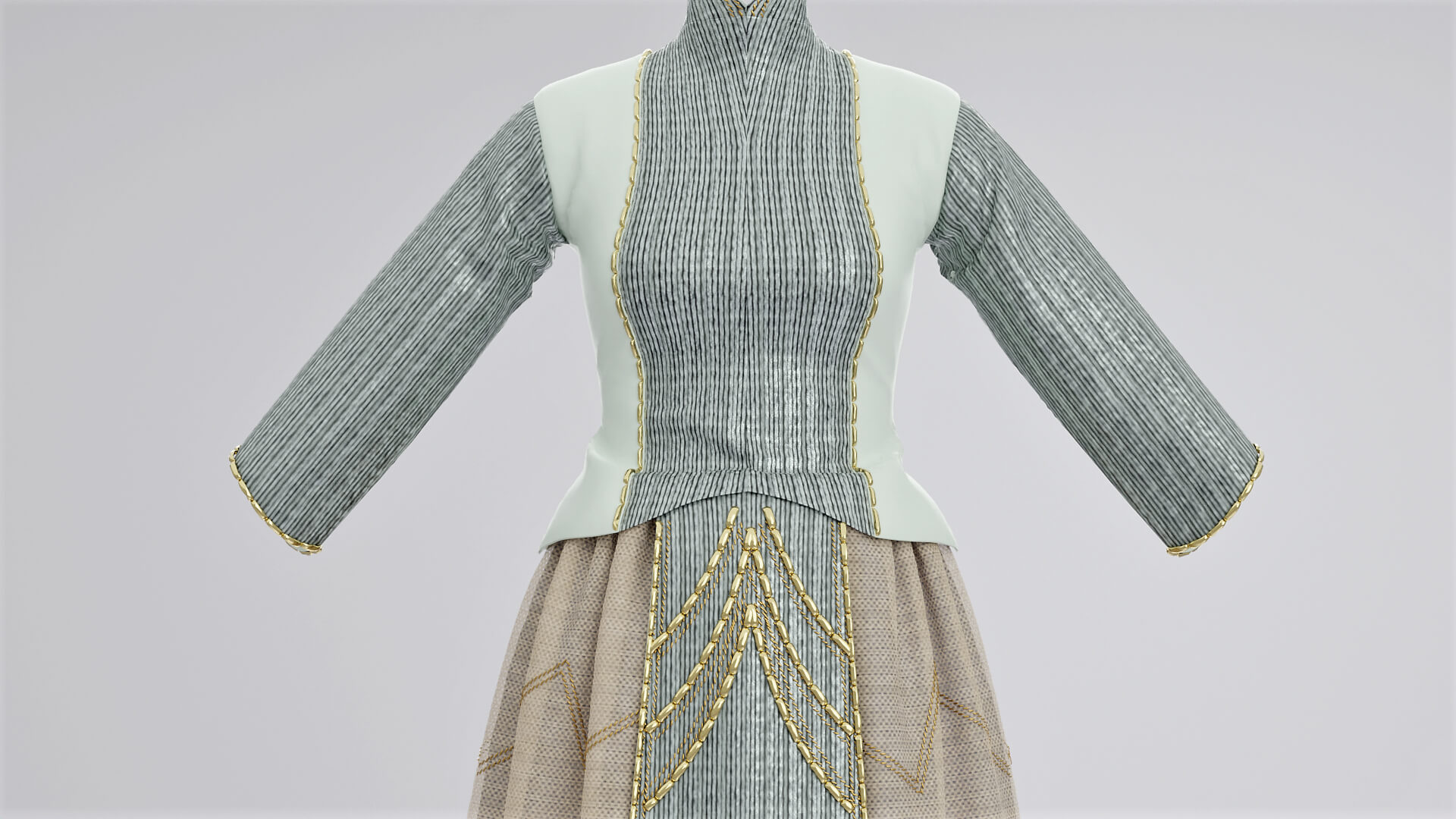 Hanfu-Cheongsam High-Poly 3D Model by 3deelee