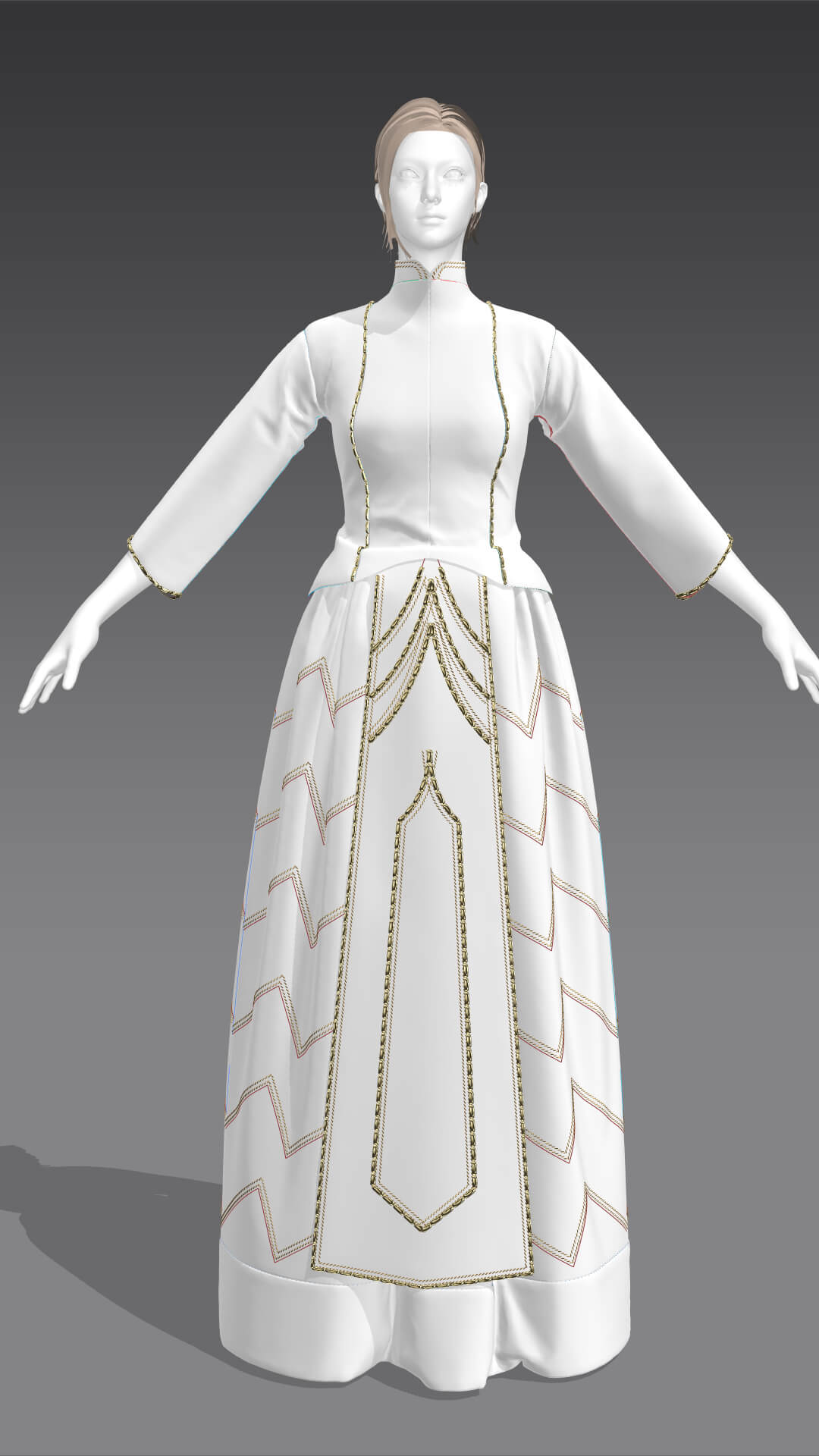 Hanfu-Cheongsam High-Poly 3D Model by 3deelee