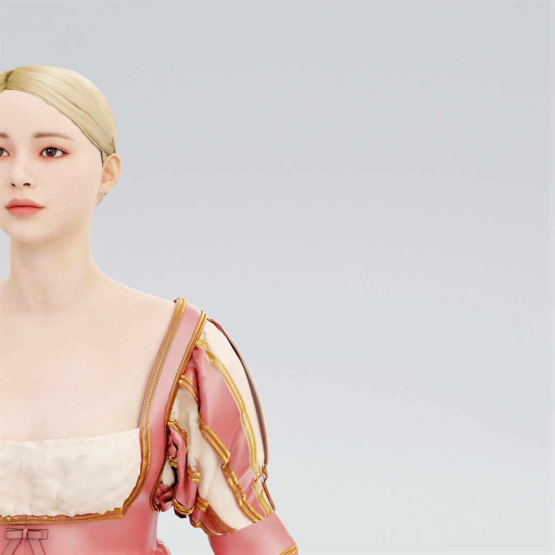 Italian Renaissance Dress, Historical Gown - 3D Model by 3deelee