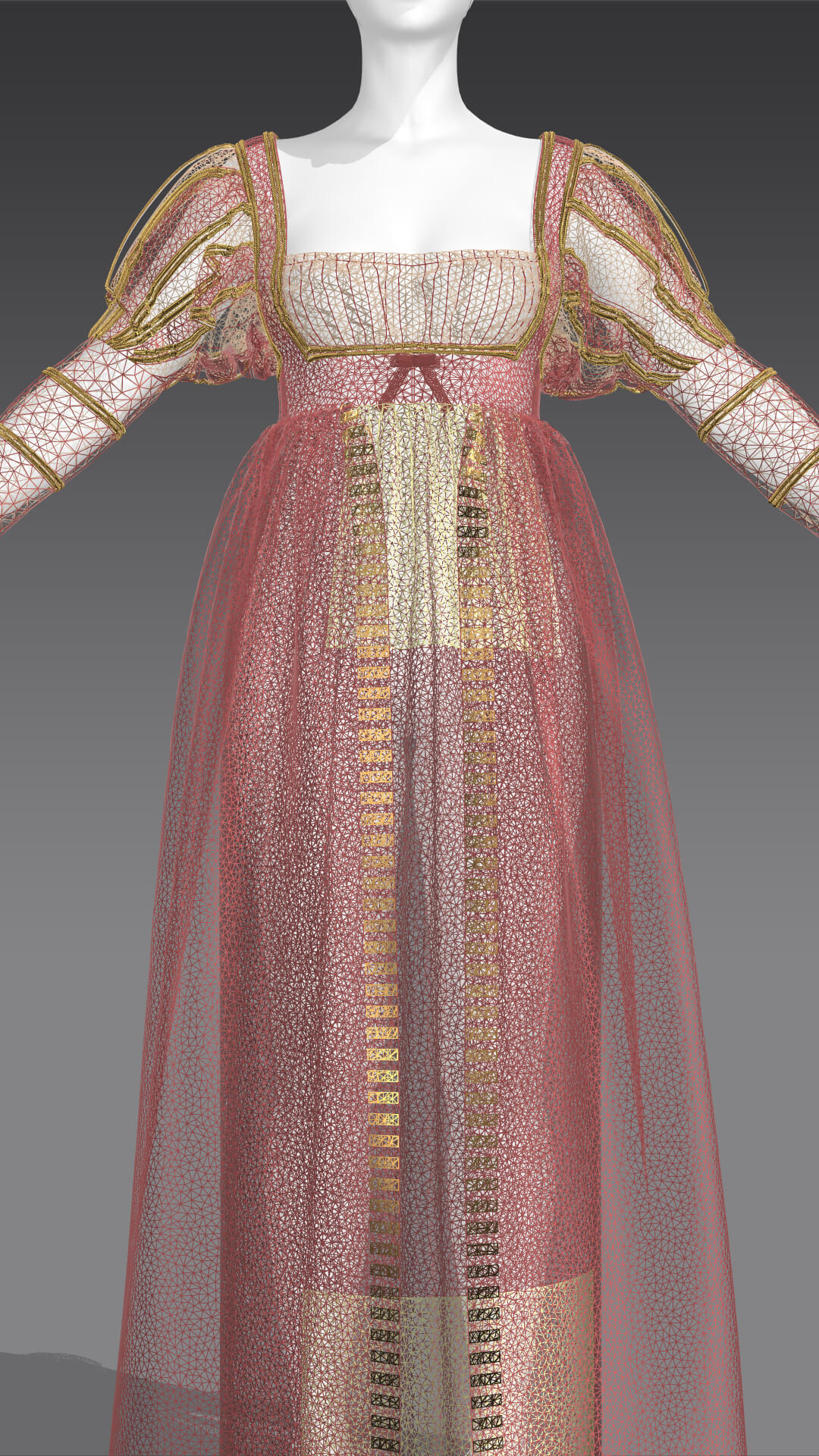 Italian Renaissance Dress, Historical Gown - 3D Model by 3deelee