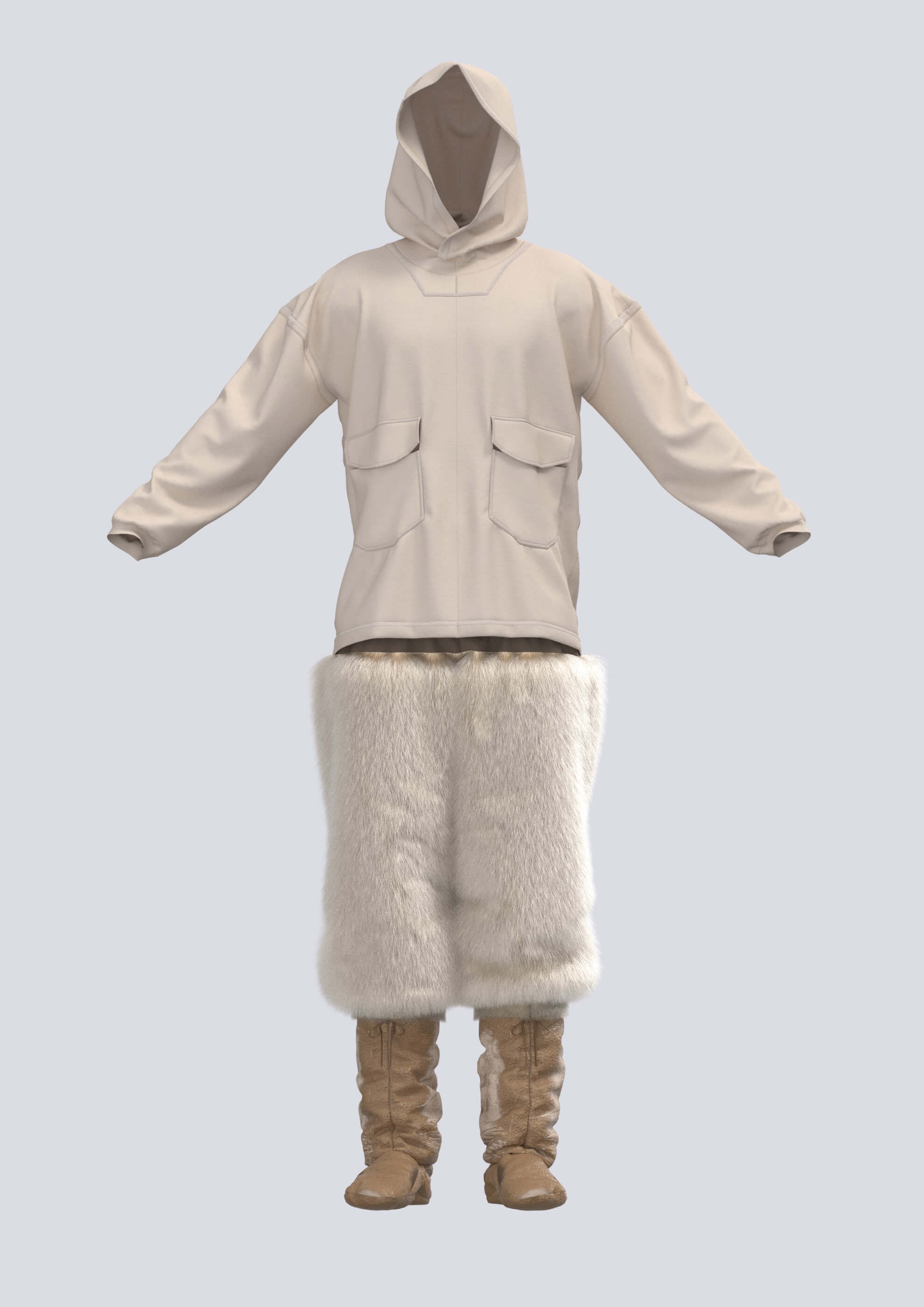 Oversized Hoodie and Pants - 3D Model by 3deelee