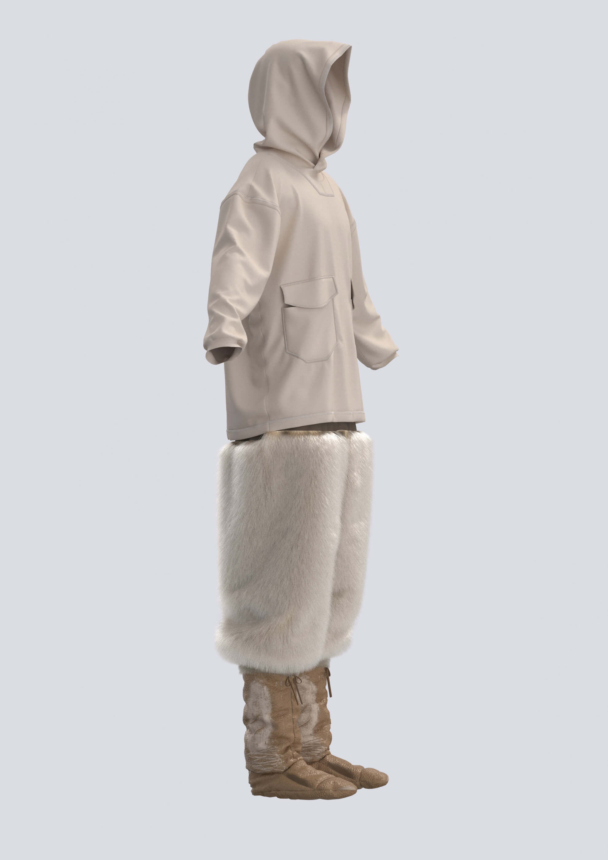 Oversized Hoodie and Pants - 3D Model by 3deelee