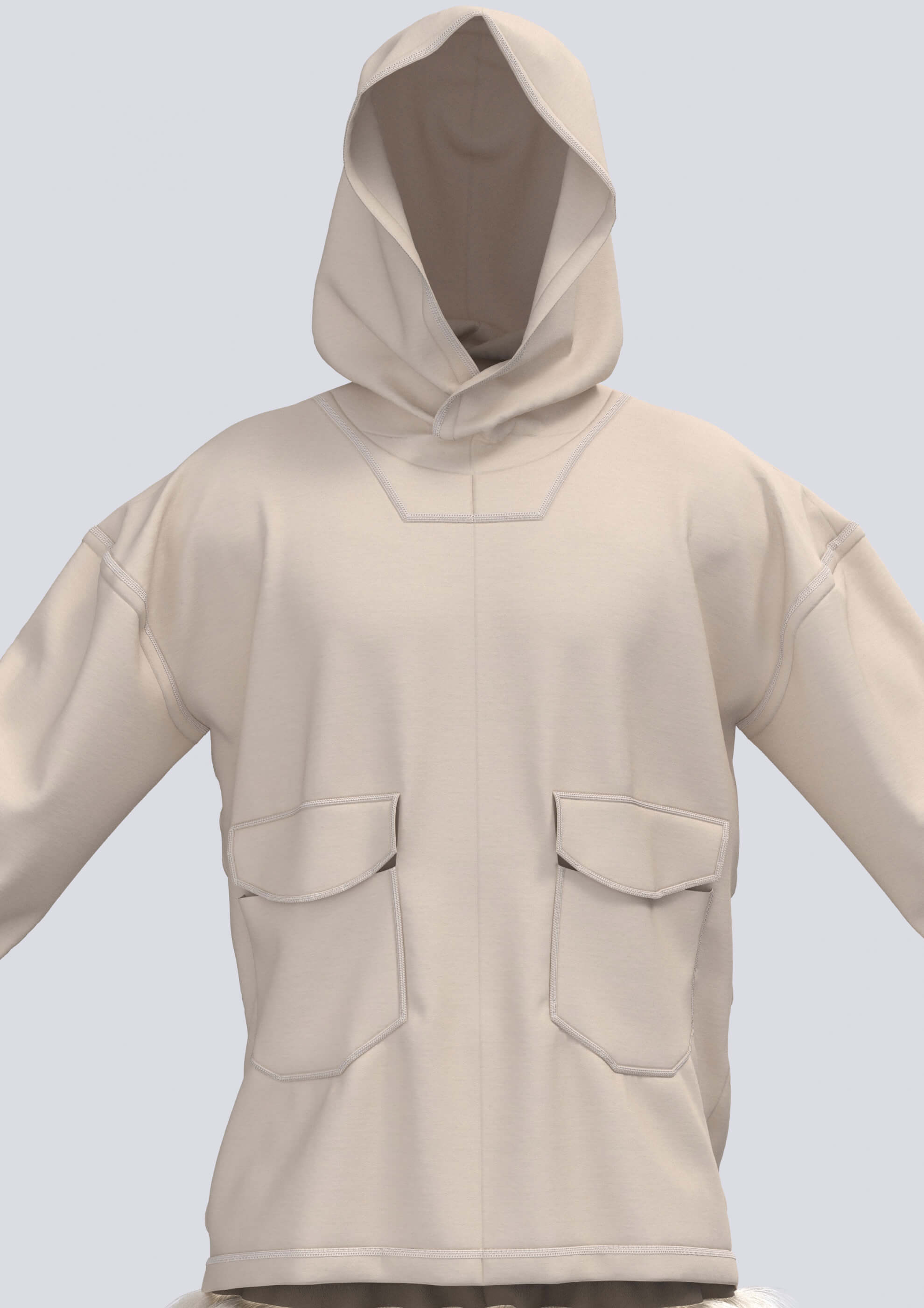 Oversized Hoodie and Pants - 3D Model by 3deelee