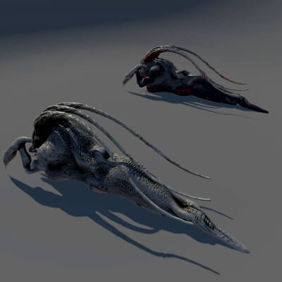 Worm 1 Game Ready Animated 3D Model by 3deeper