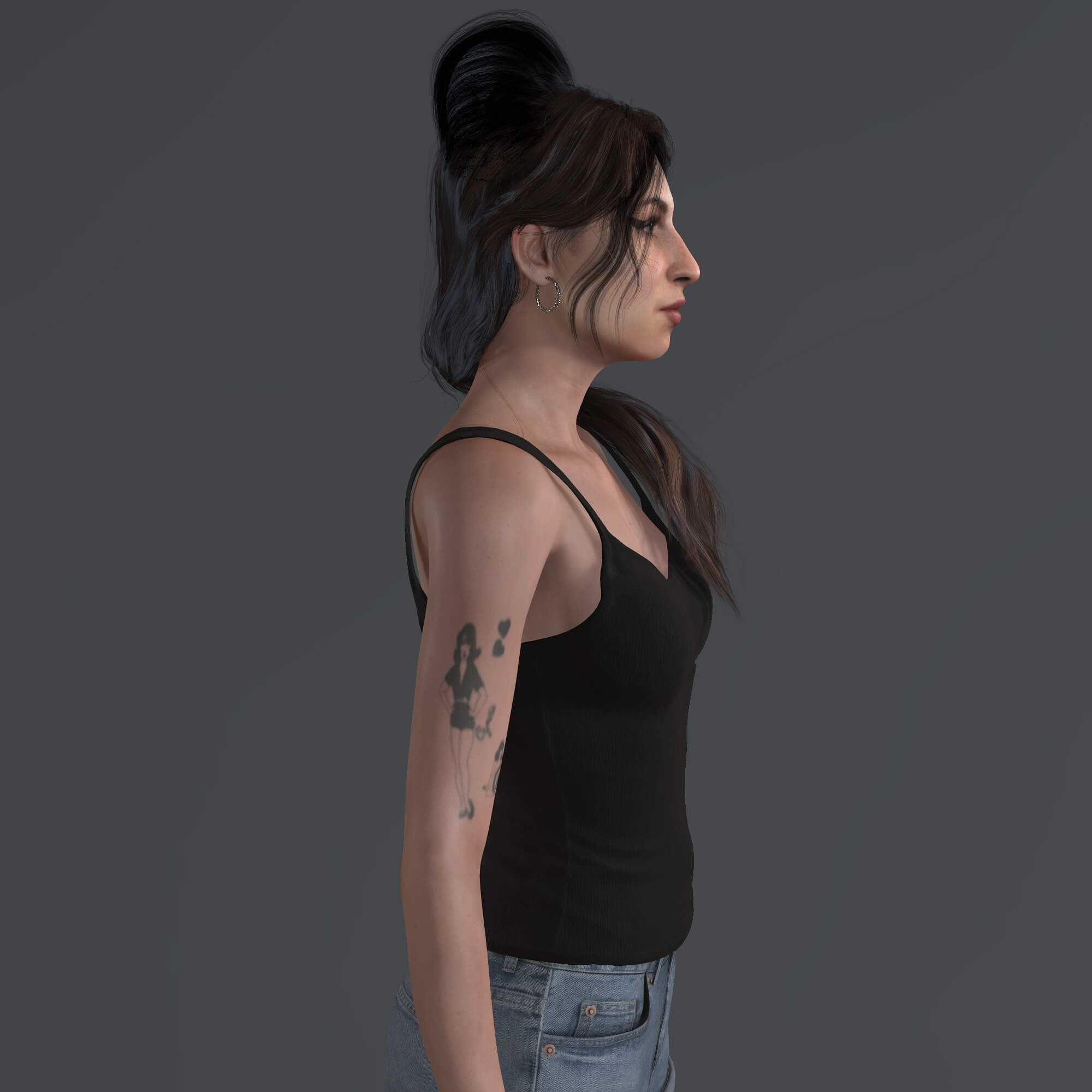 Amy Winehouse 3D Model Low Poly by 3designer94