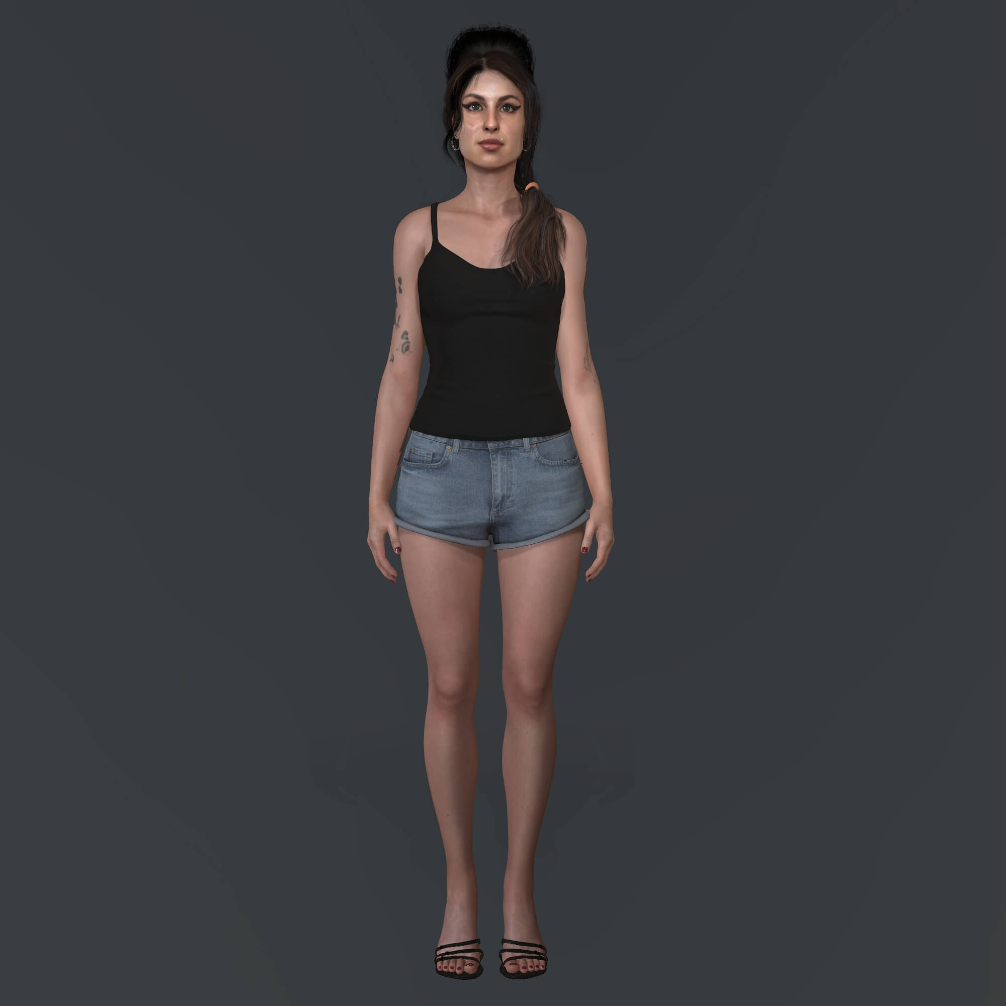 Amy Winehouse 3D Model Low Poly by 3designer94