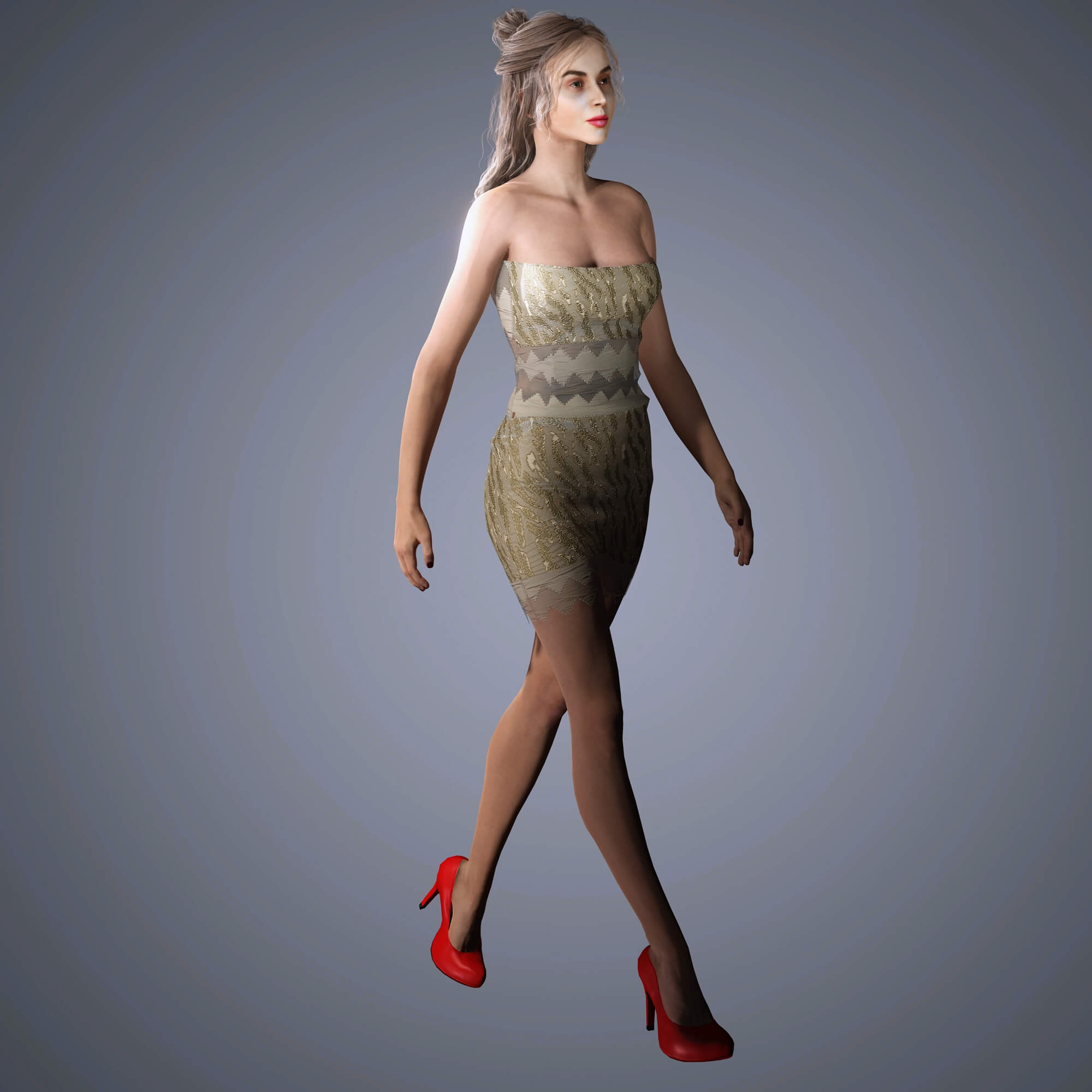 Ana de Armas Character Low Poly 3D Model by 3designer94