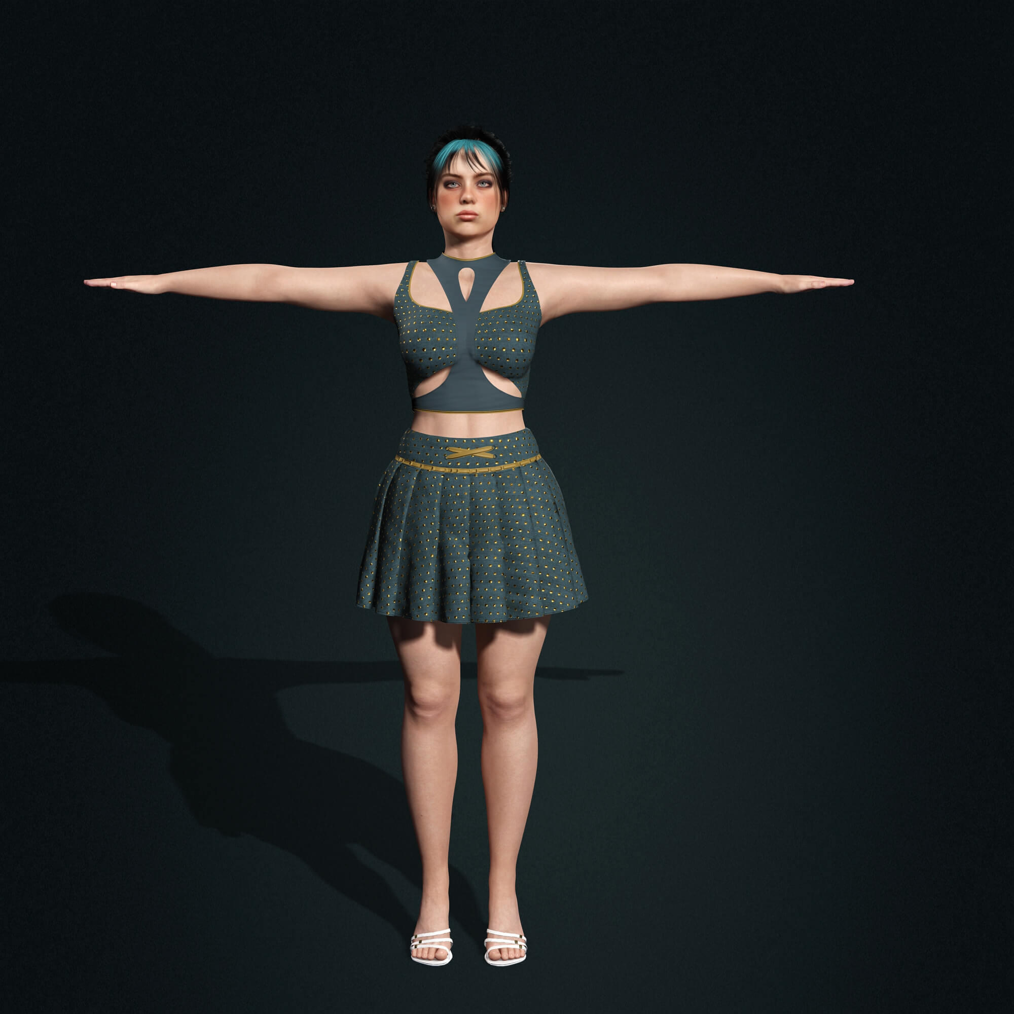 Billie Eilish 3D Model Hyper Realistic Low-Poly by 3designer94