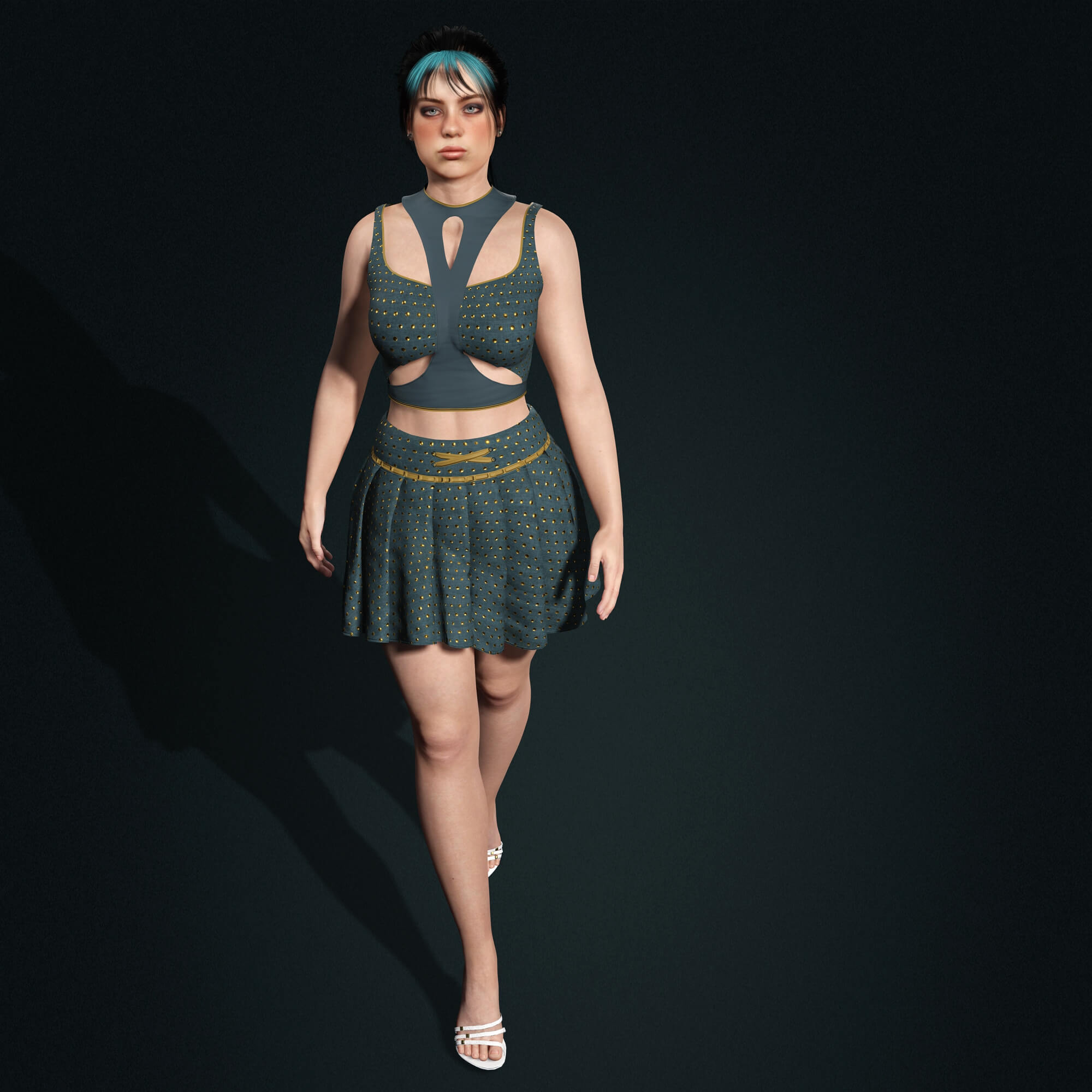 Billie Eilish 3D Model Hyper Realistic Low-Poly by 3designer94