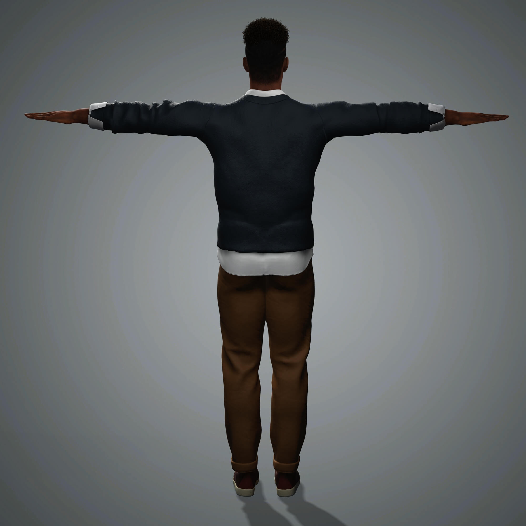 Cartoon Black Male Character Ready for Game and Animation - 3D Model by ...