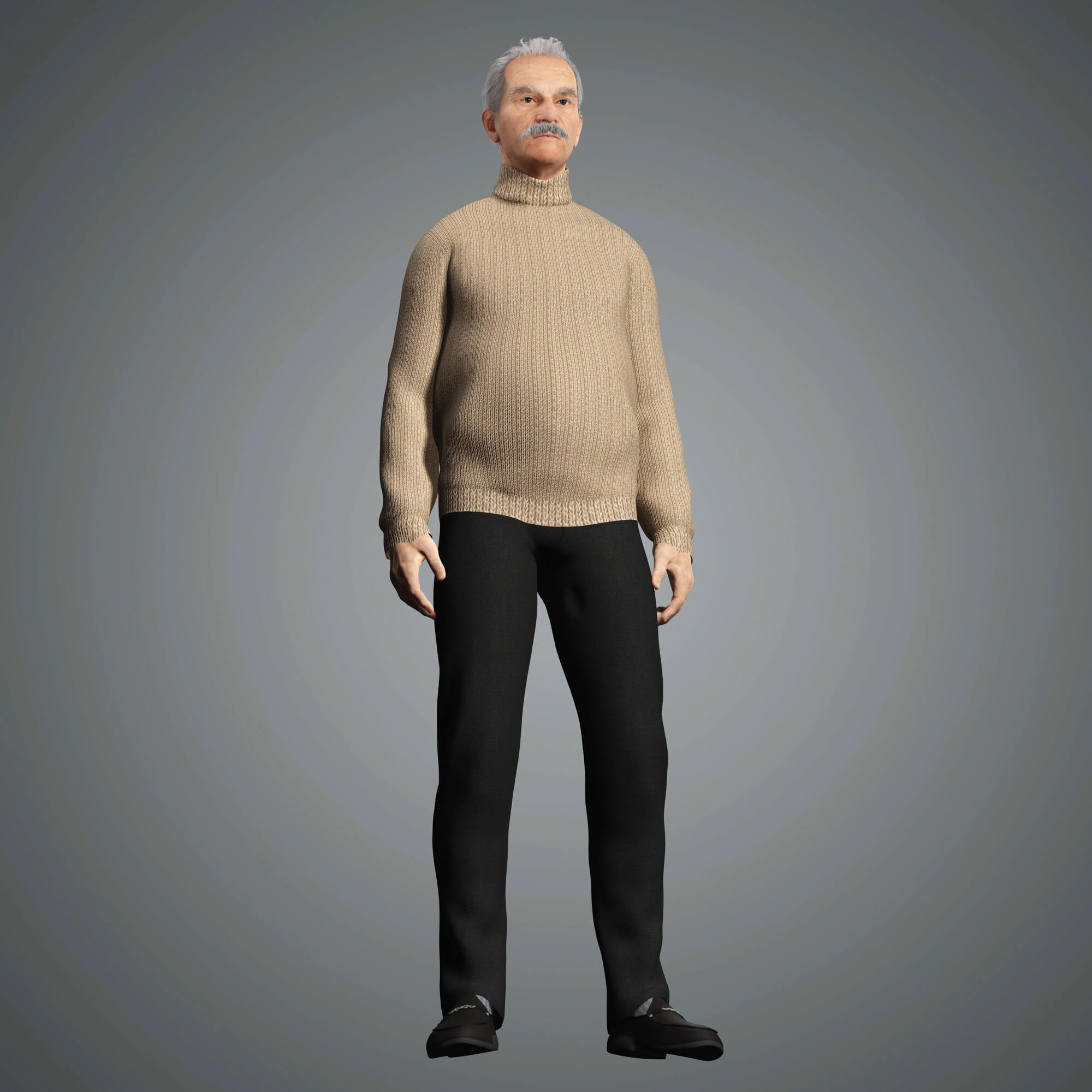 Cartoon Old Male Character Ready for Game and Animation - 3D Model by ...