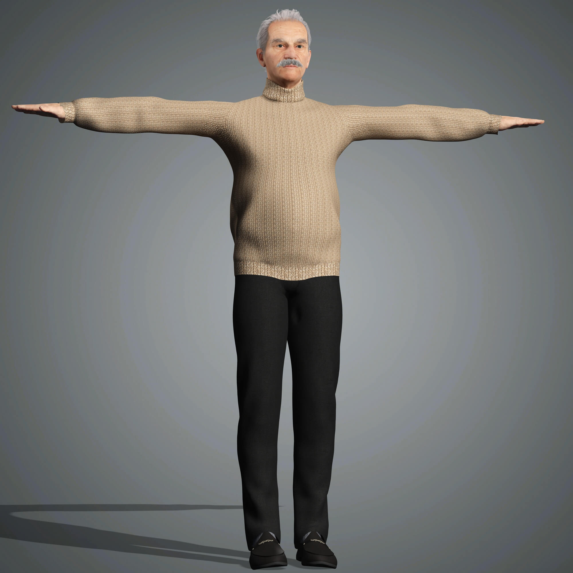 Cartoon Old Male Character Ready for Game and Animation - 3D Model by ...