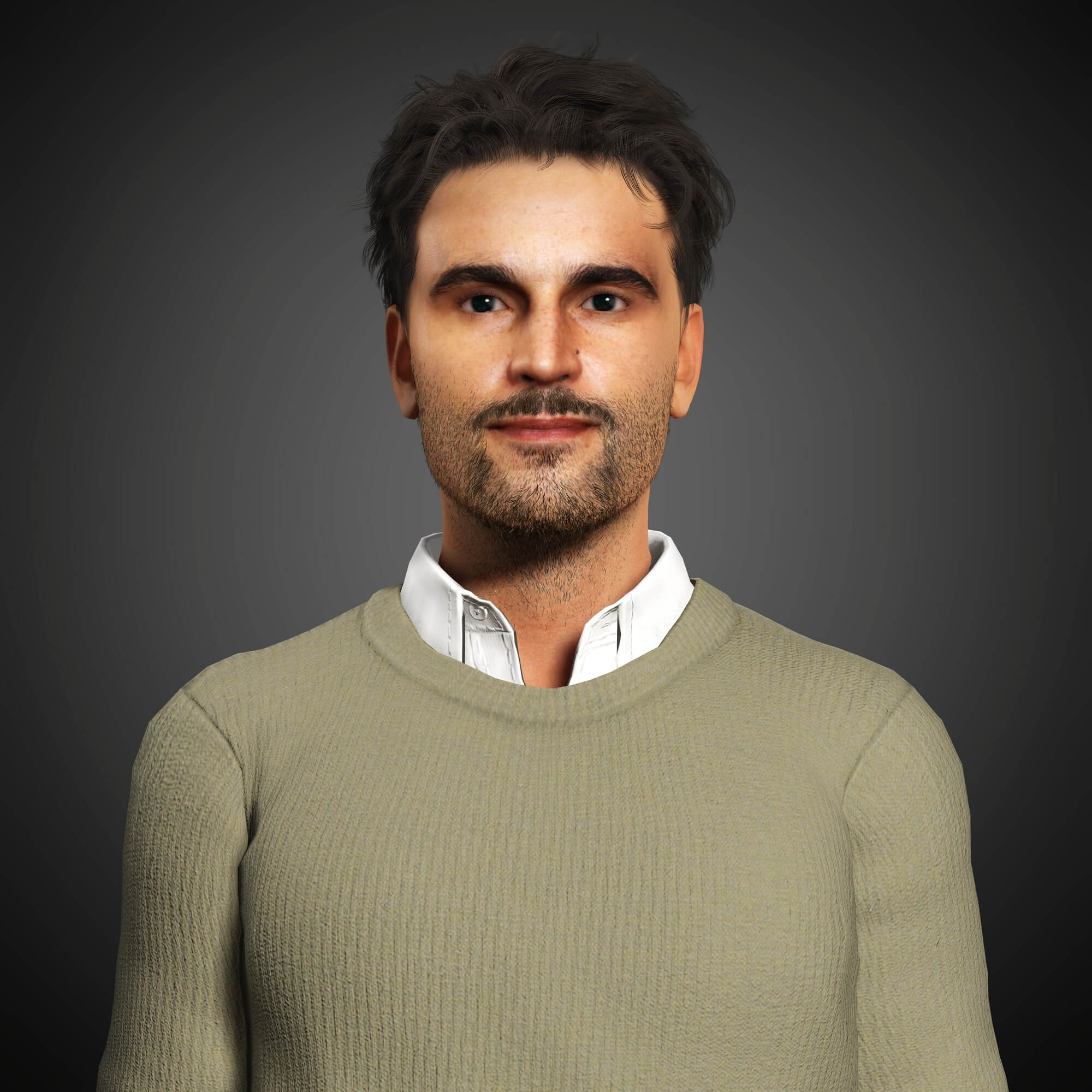 Christopher Abbott Character Low Poly 3D Model by 3designer94